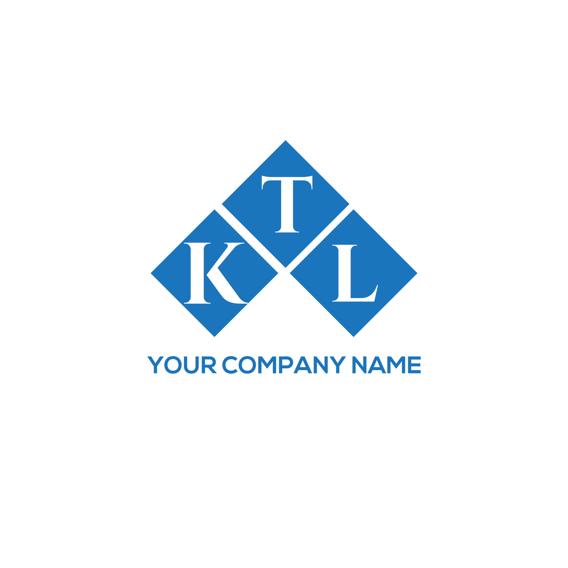 diseño de logotipo de letra ktl sobre fondo blanco. concepto de logotipo de letra de iniciales ...
