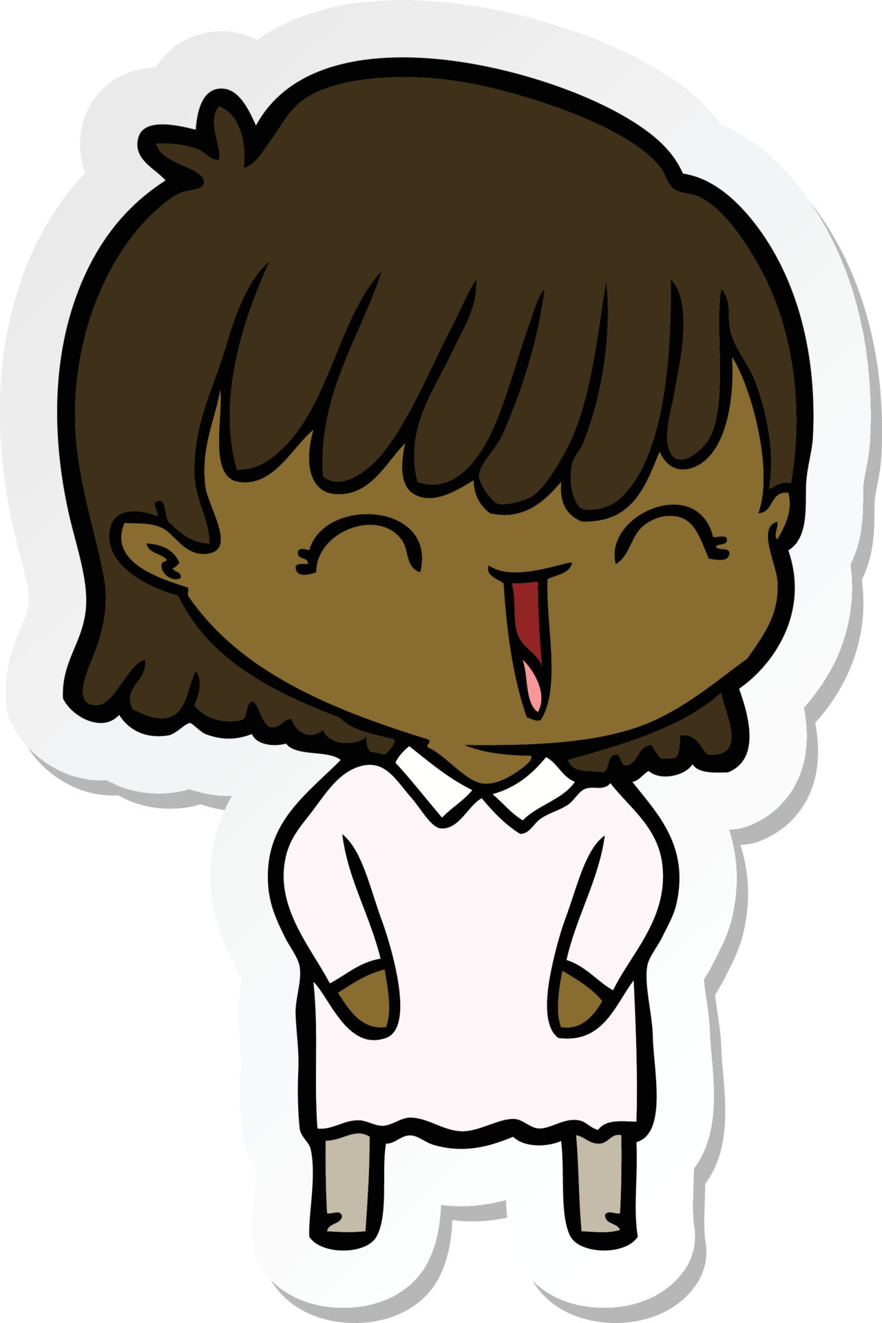 sticker of a cartoon woman 9597955 Vector Art at Vecteezy