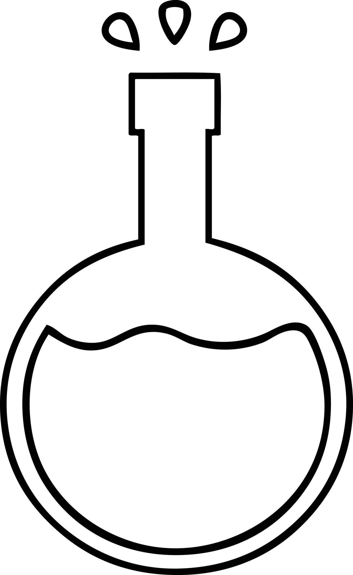 line drawing cartoon science experiment 9598007 Vector Art at Vecteezy