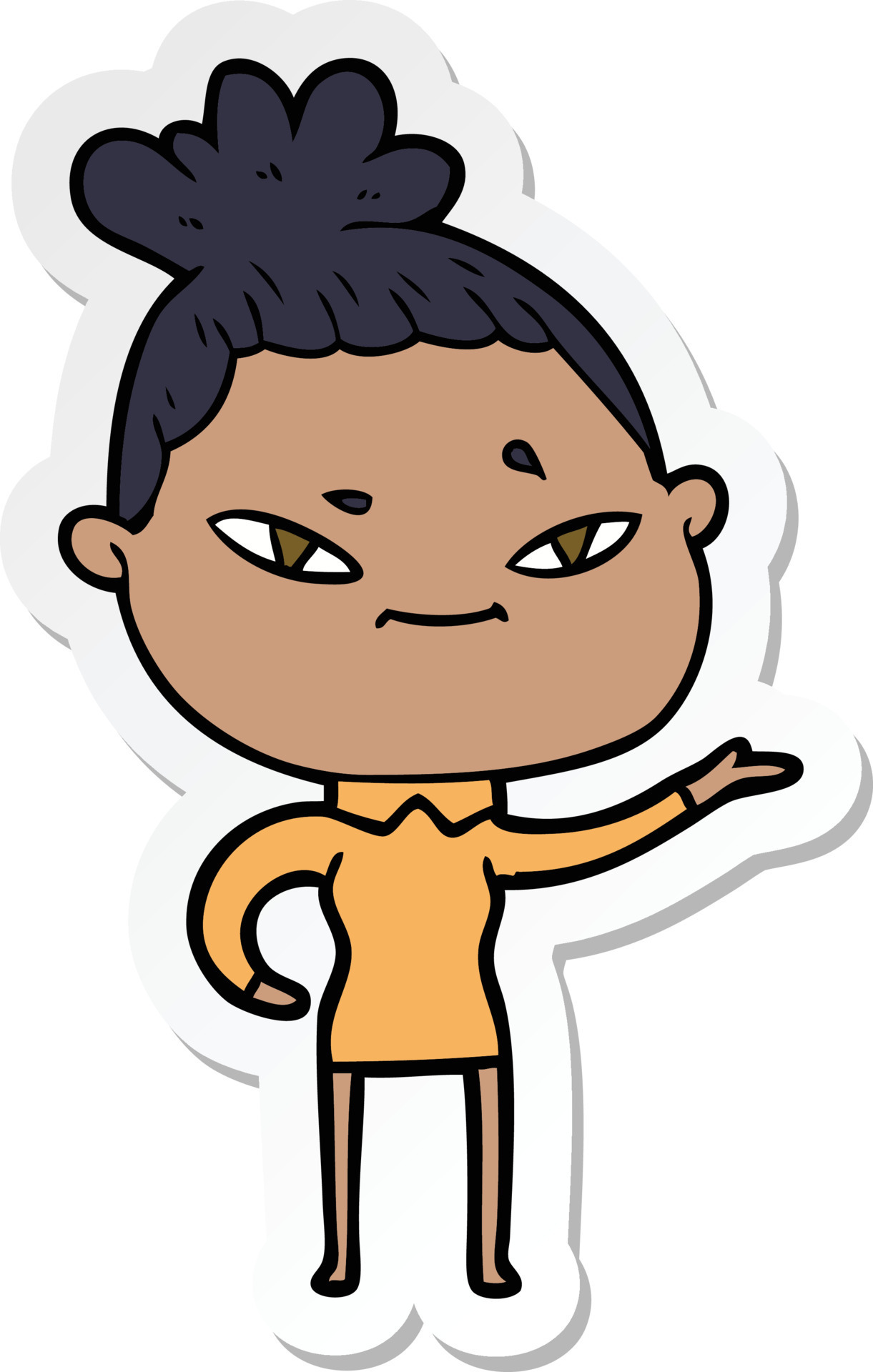 sticker of a cartoon woman 9598119 Vector Art at Vecteezy