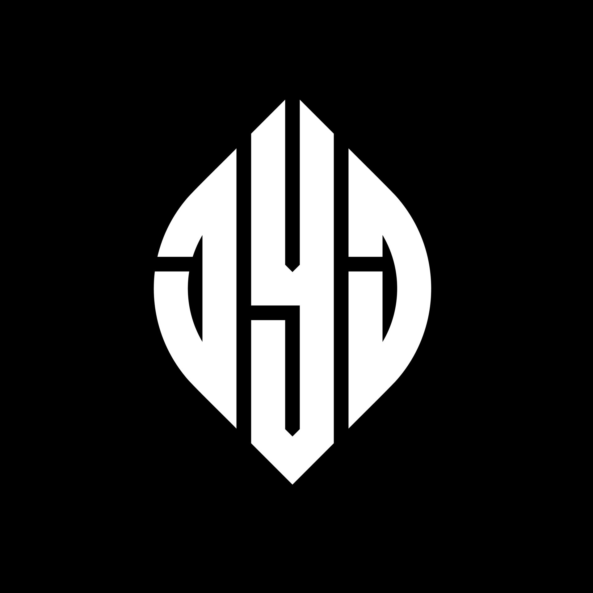 JYJ circle letter logo design with circle and ellipse shape. JYJ ellipse letters with ...