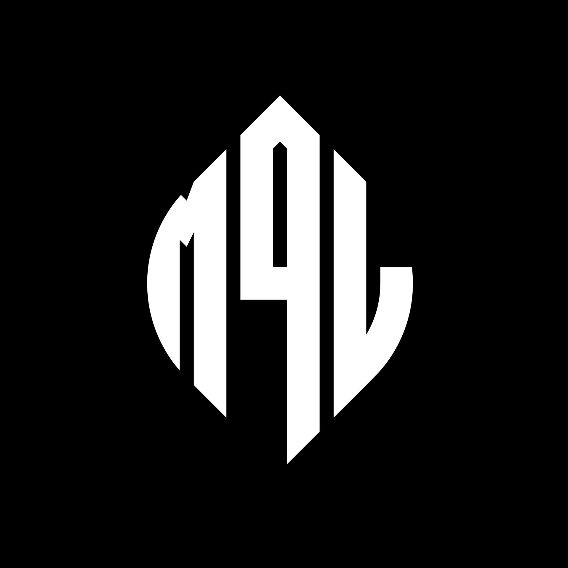 Mql Circle Letter Logo Design With Circle And Ellipse Shape Mql