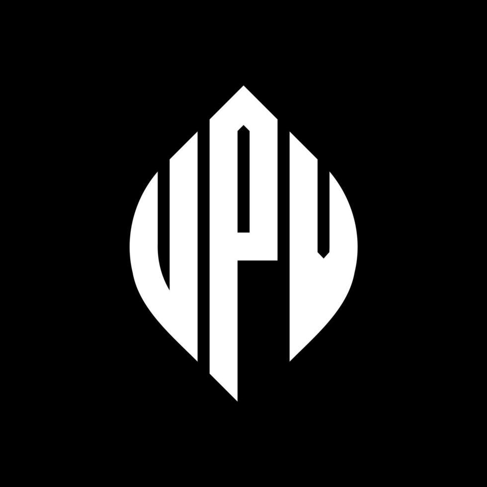 diseño de logotipo de letra de círculo upv con forma de círculo y elipse. upv letras elipses con ...