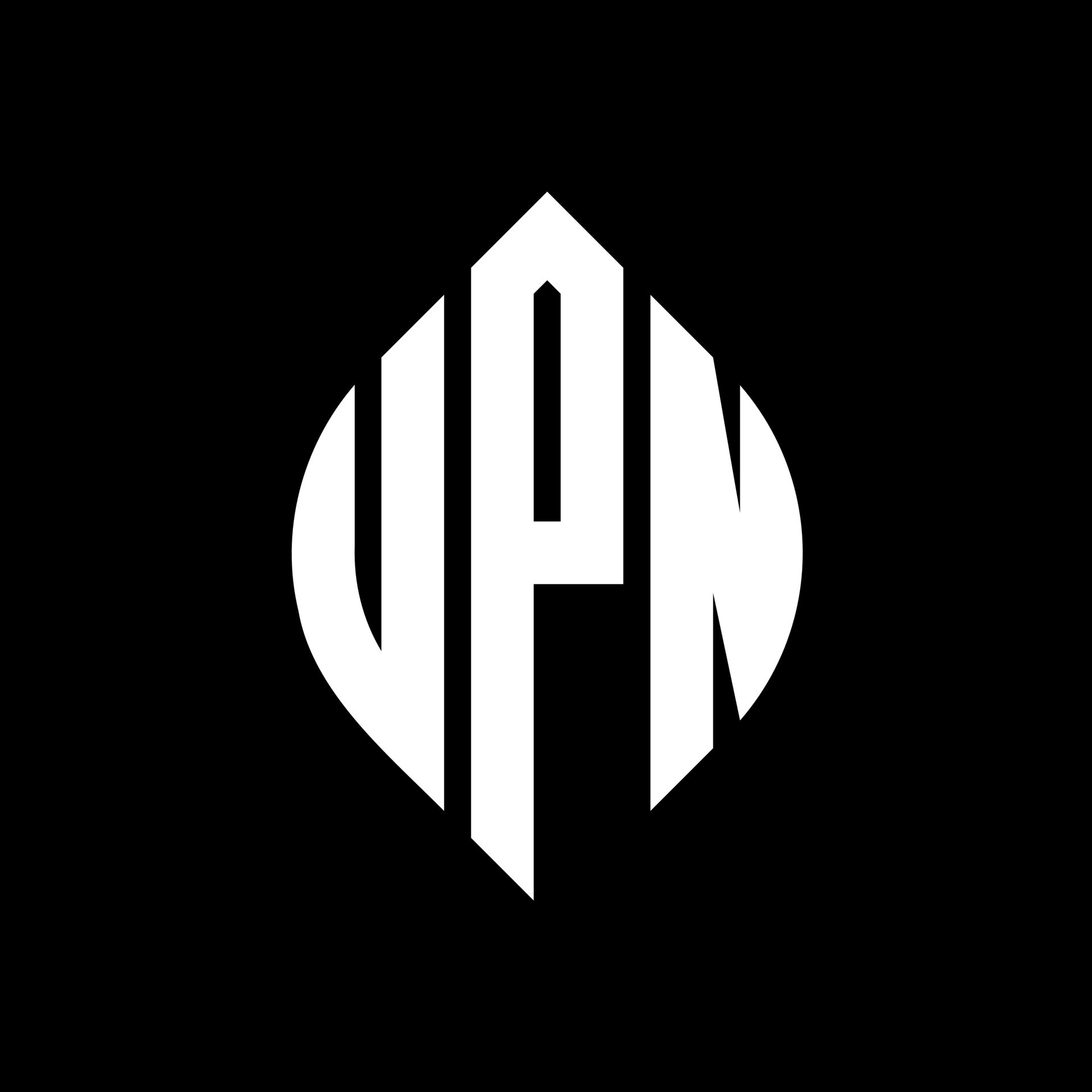 diseño de logotipo de letra de círculo upn con forma de círculo y elipse. upn letras elipses con ...