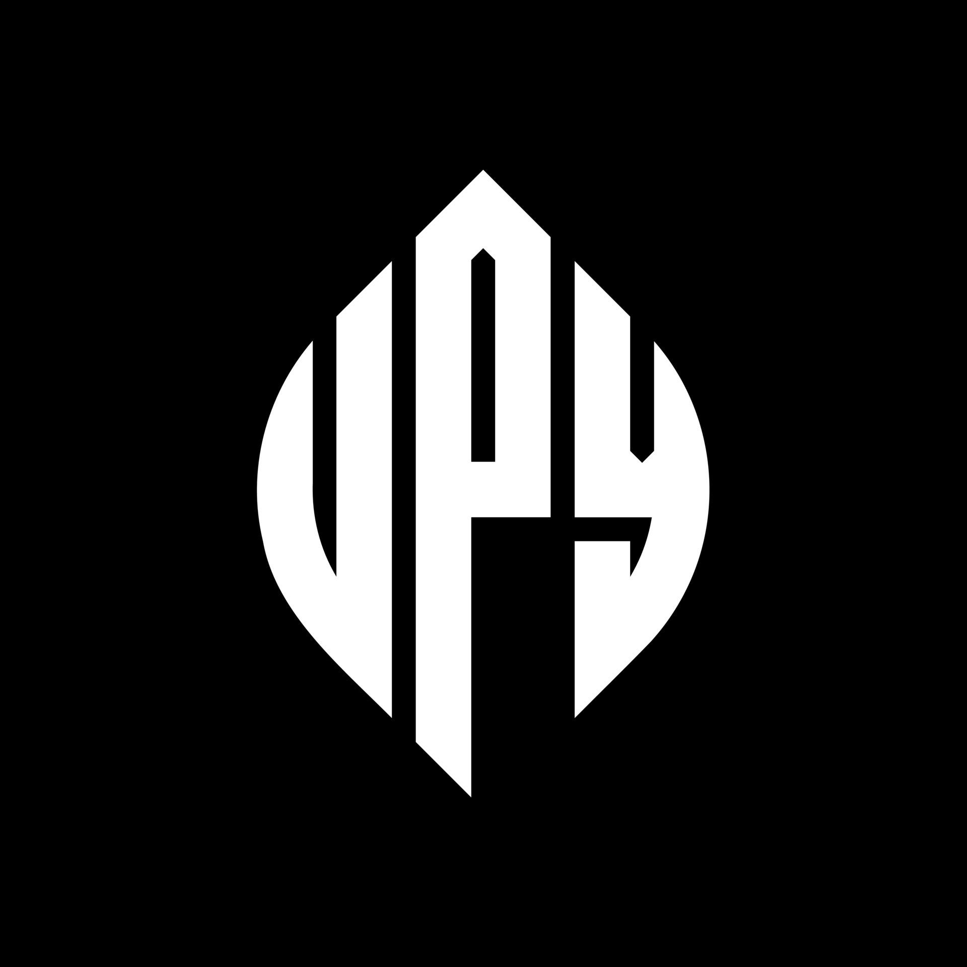 diseño de logotipo de letra de círculo upy con forma de círculo y elipse. Upy letras elípticas ...