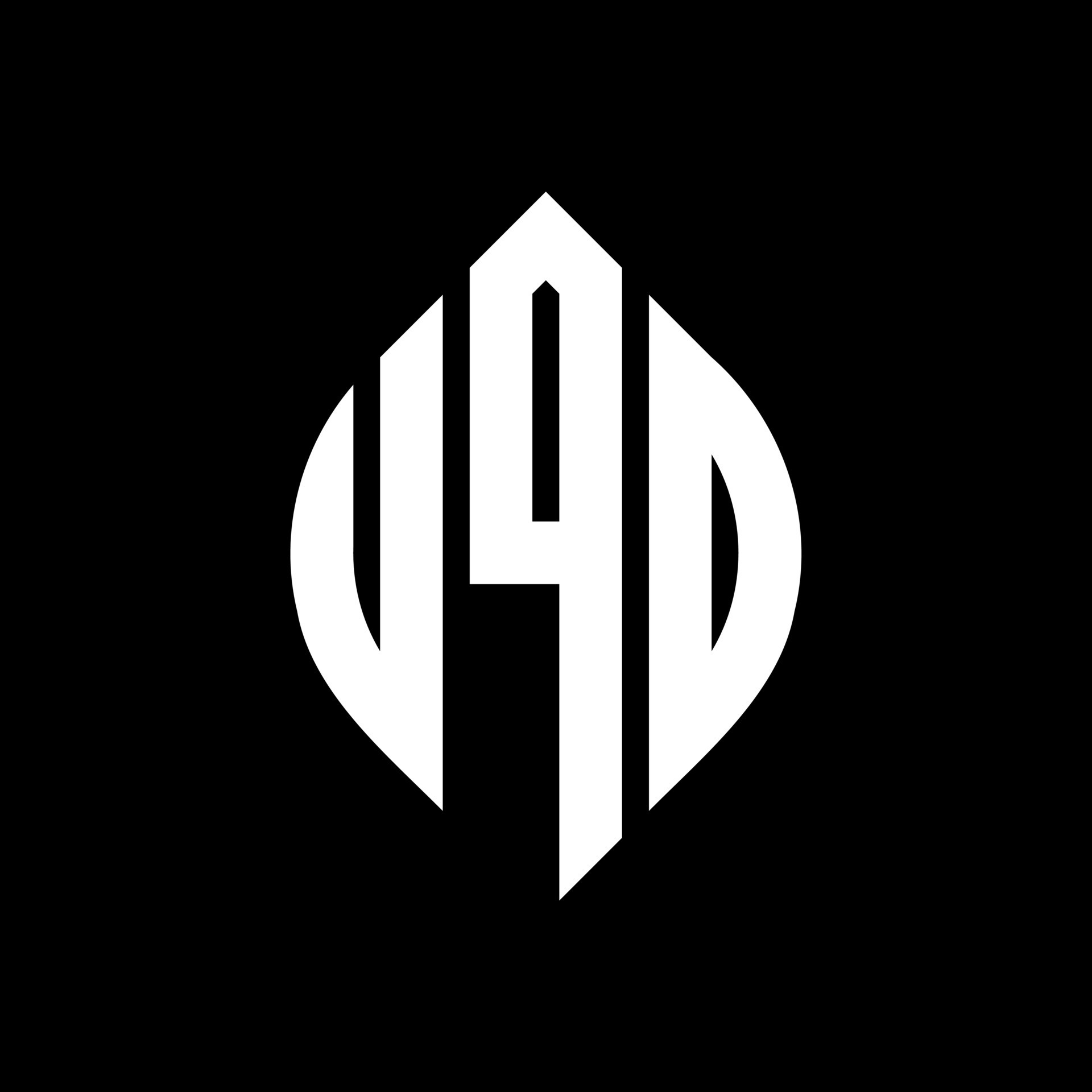 diseño de logotipo de letra de círculo uqd con forma de círculo y elipse. uqd letras elipses con ...