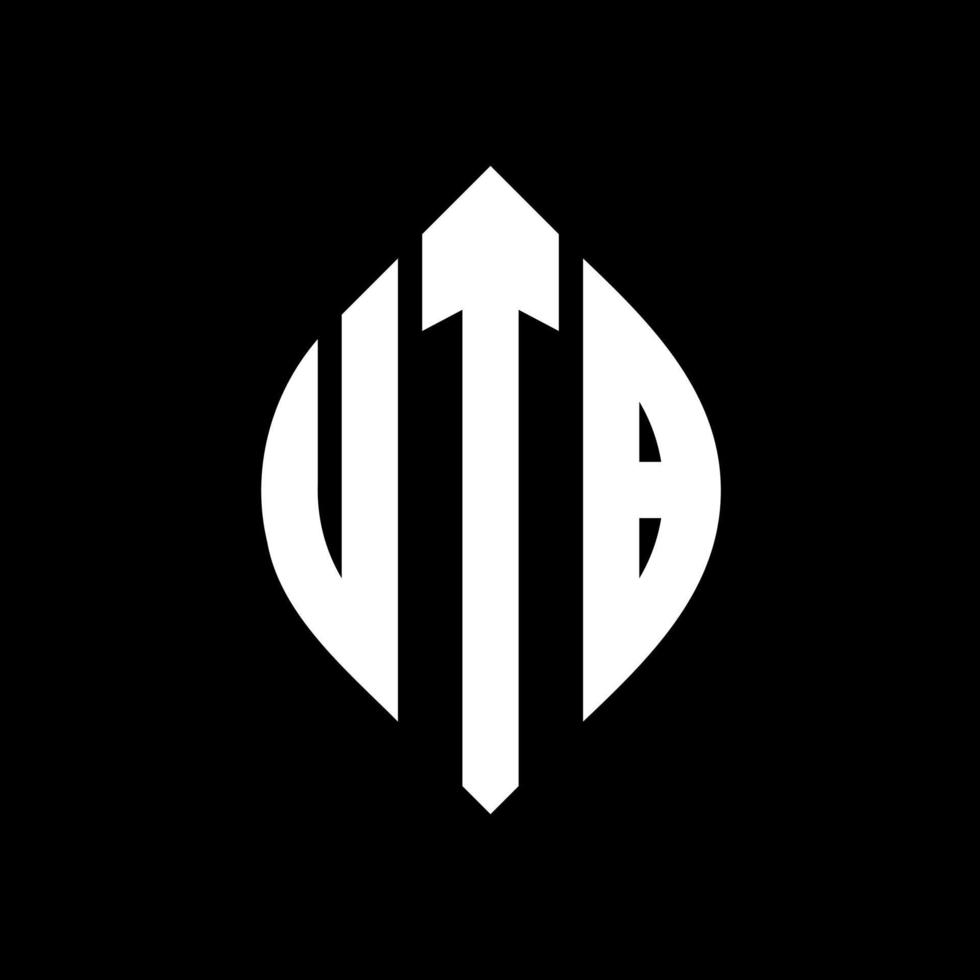 diseño de logotipo de letra de círculo utb con forma de círculo y elipse. Letras de elipse utb ...