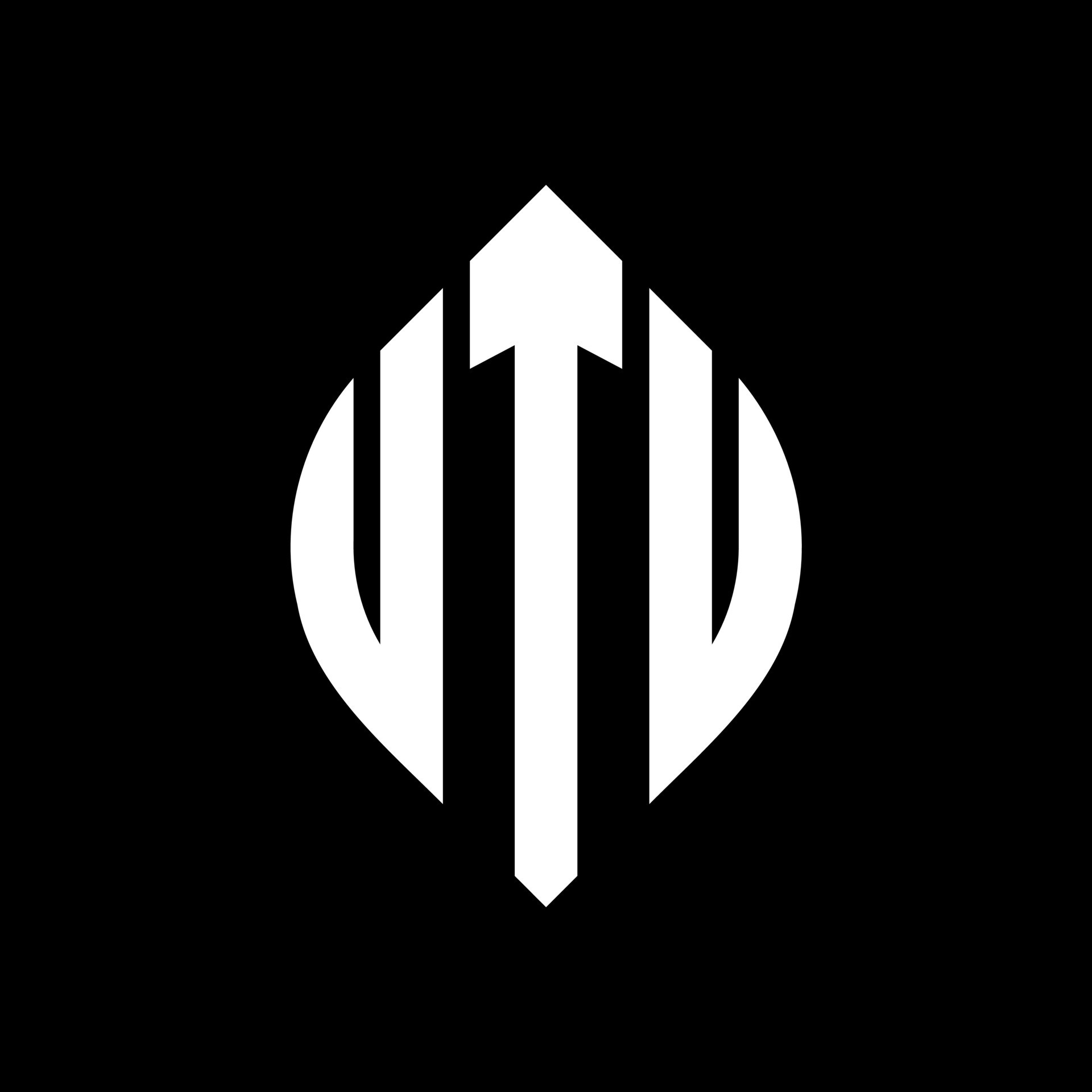 utu diseño de logotipo de letra circular con forma de círculo y elipse. utu elipse letras con ...