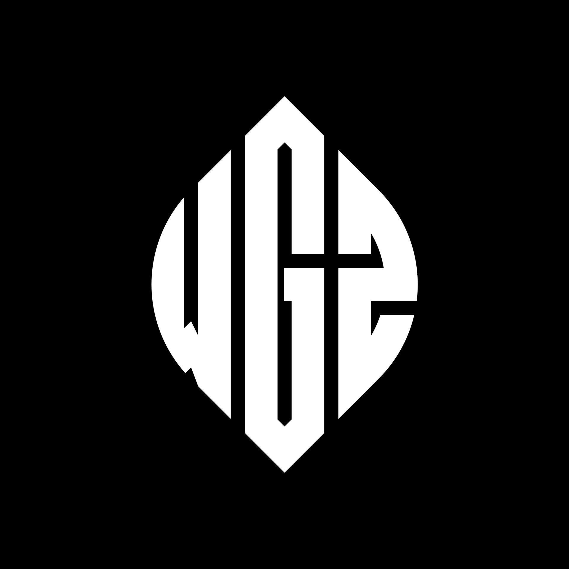 WGZ circle letter logo design with circle and ellipse shape. WGZ ellipse letters with ...