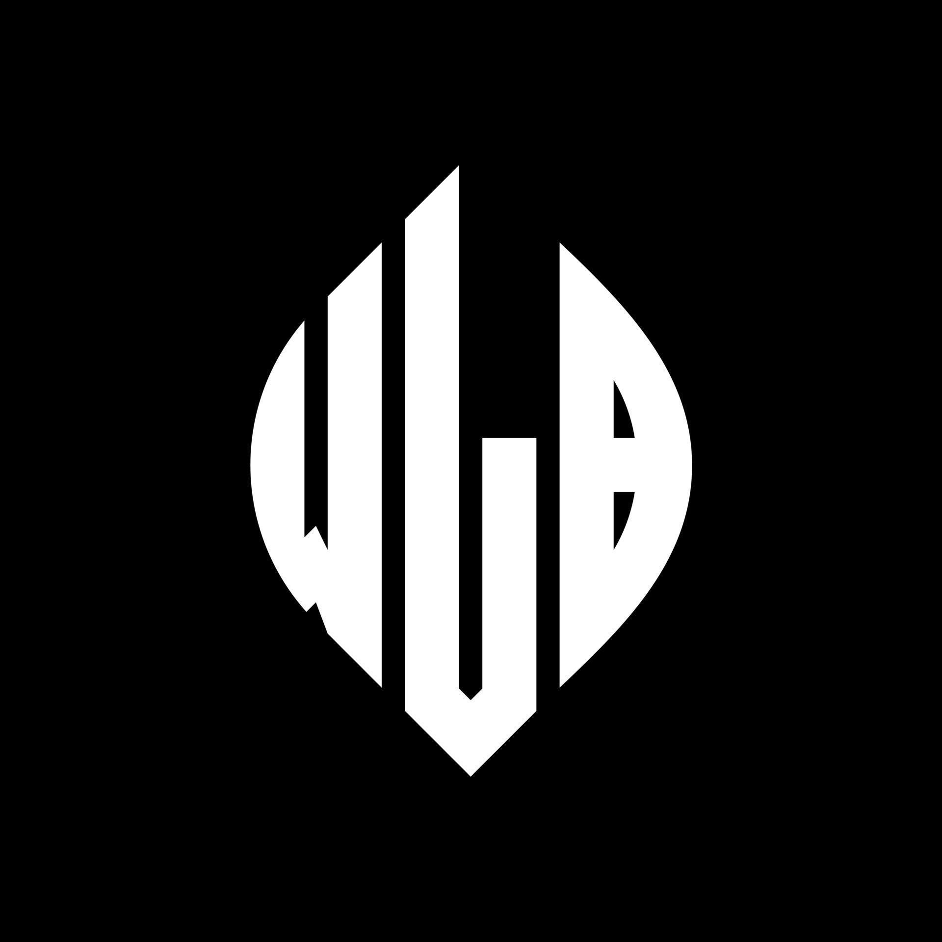 diseño de logotipo de letra de círculo wlb con forma de círculo y elipse. Letras de elipse wlb ...