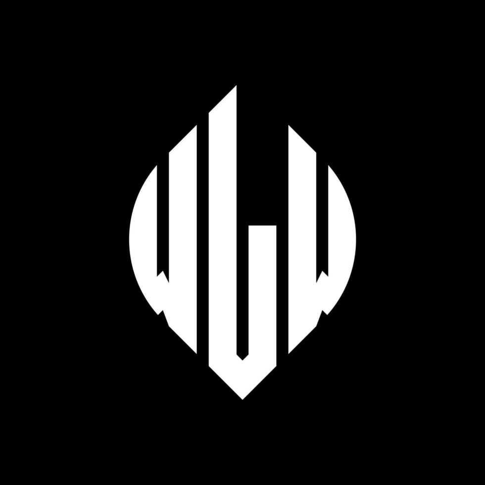 WLW circle letter logo design with circle and ellipse shape. WLW ellipse letters with ...