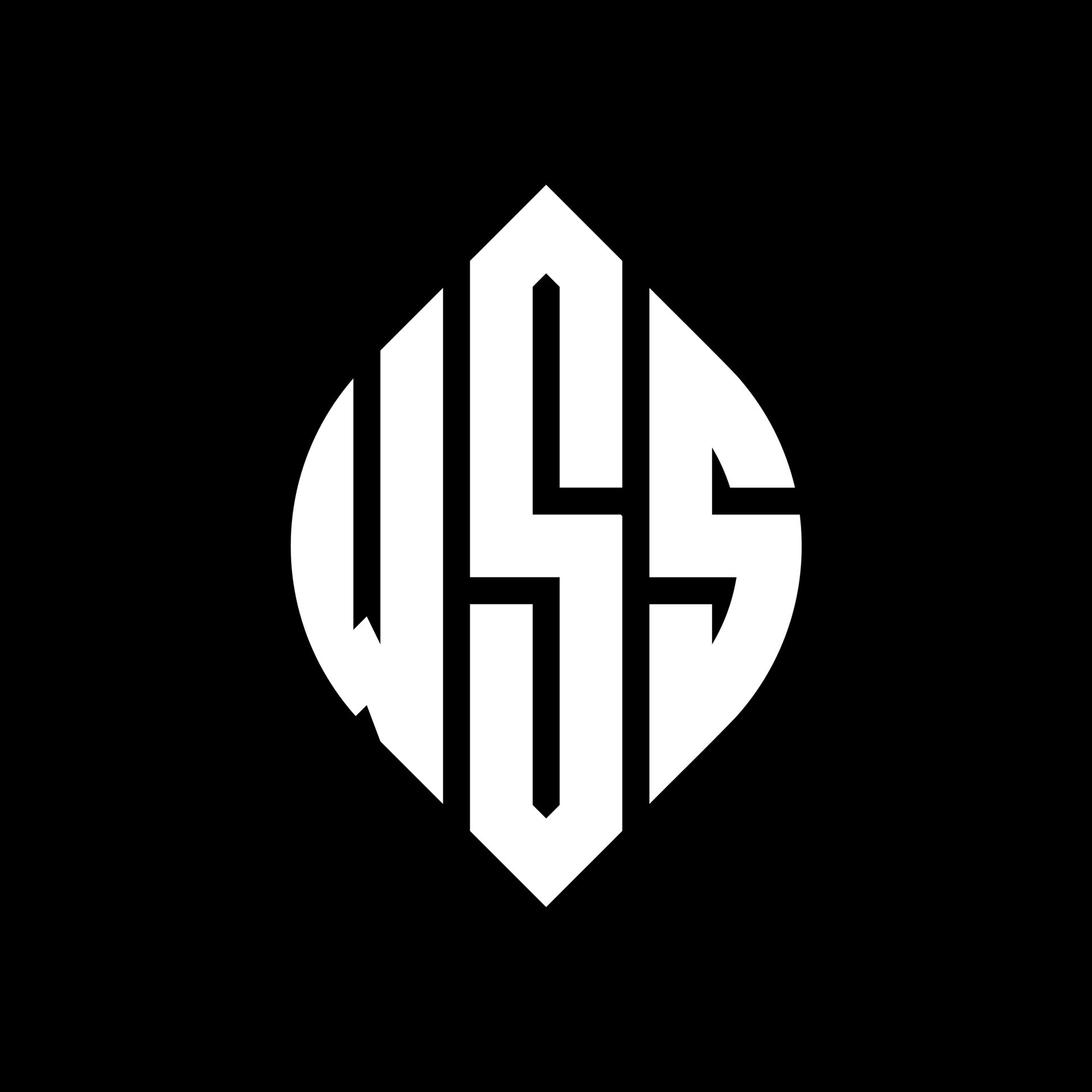 diseño de logotipo de letra de círculo wss con forma de círculo y elipse. wss letras elipses con ...
