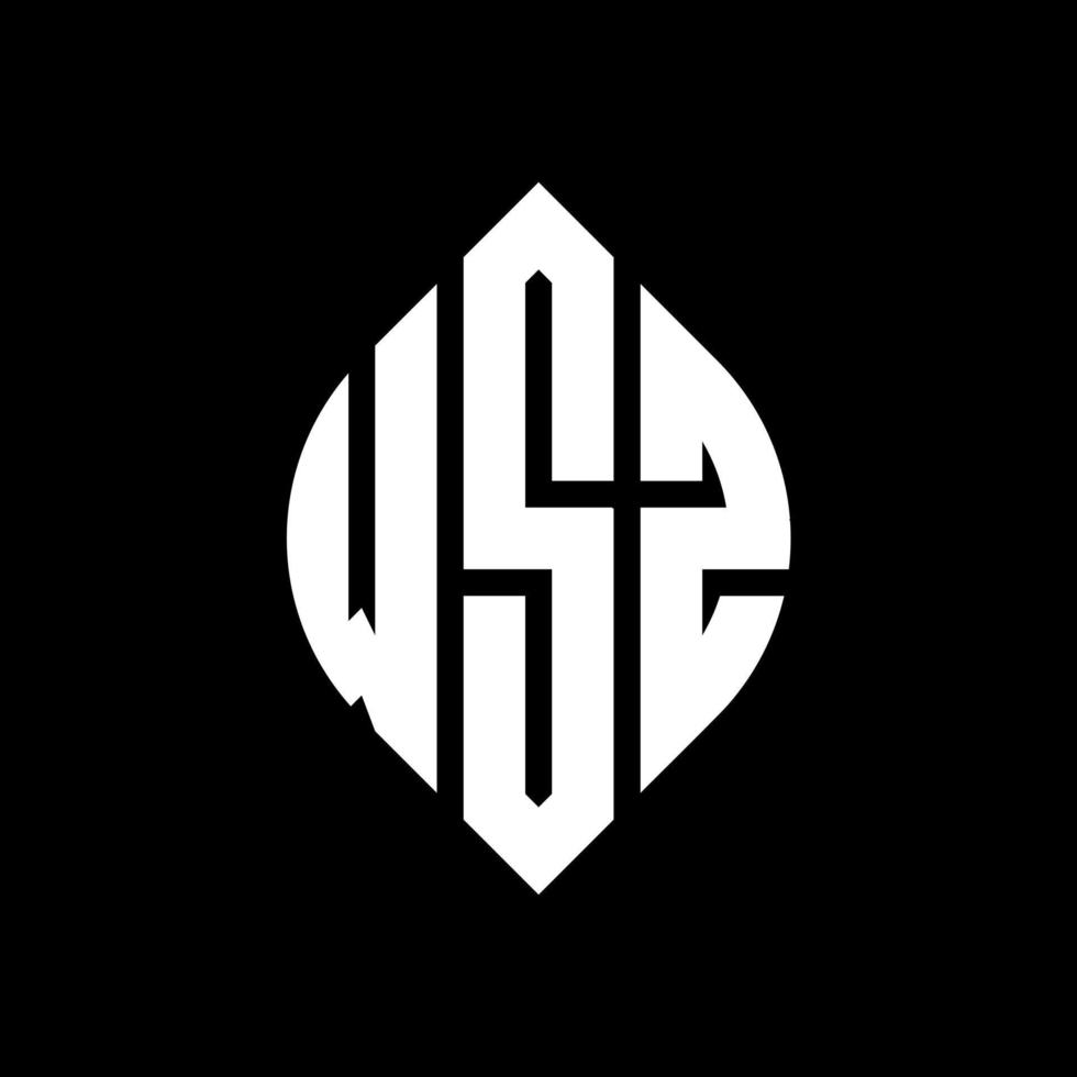 diseño de logotipo de letra de círculo wsz con forma de círculo y elipse. wsz letras elipses con ...