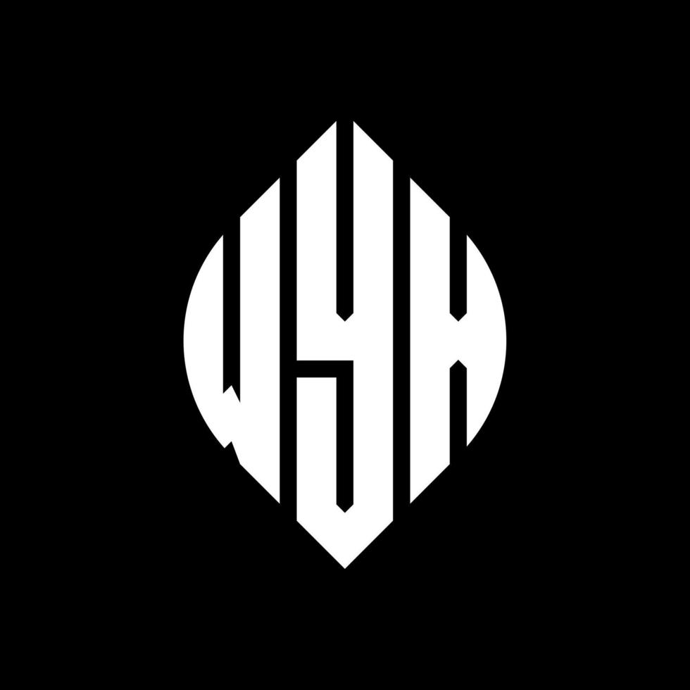 WYX circle letter logo design with circle and ellipse shape. WYX ellipse letters with ...