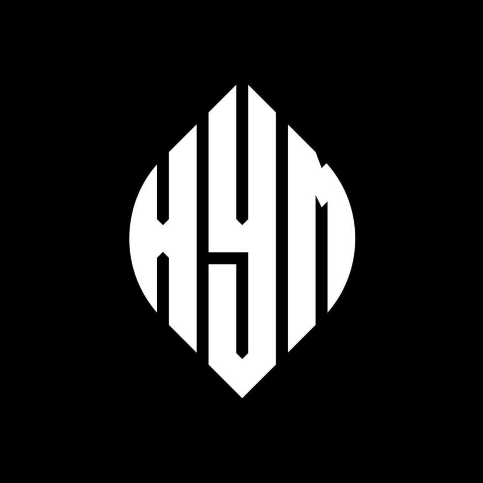 XYM circle letter logo design with circle and ellipse shape. XYM ellipse letters with ...