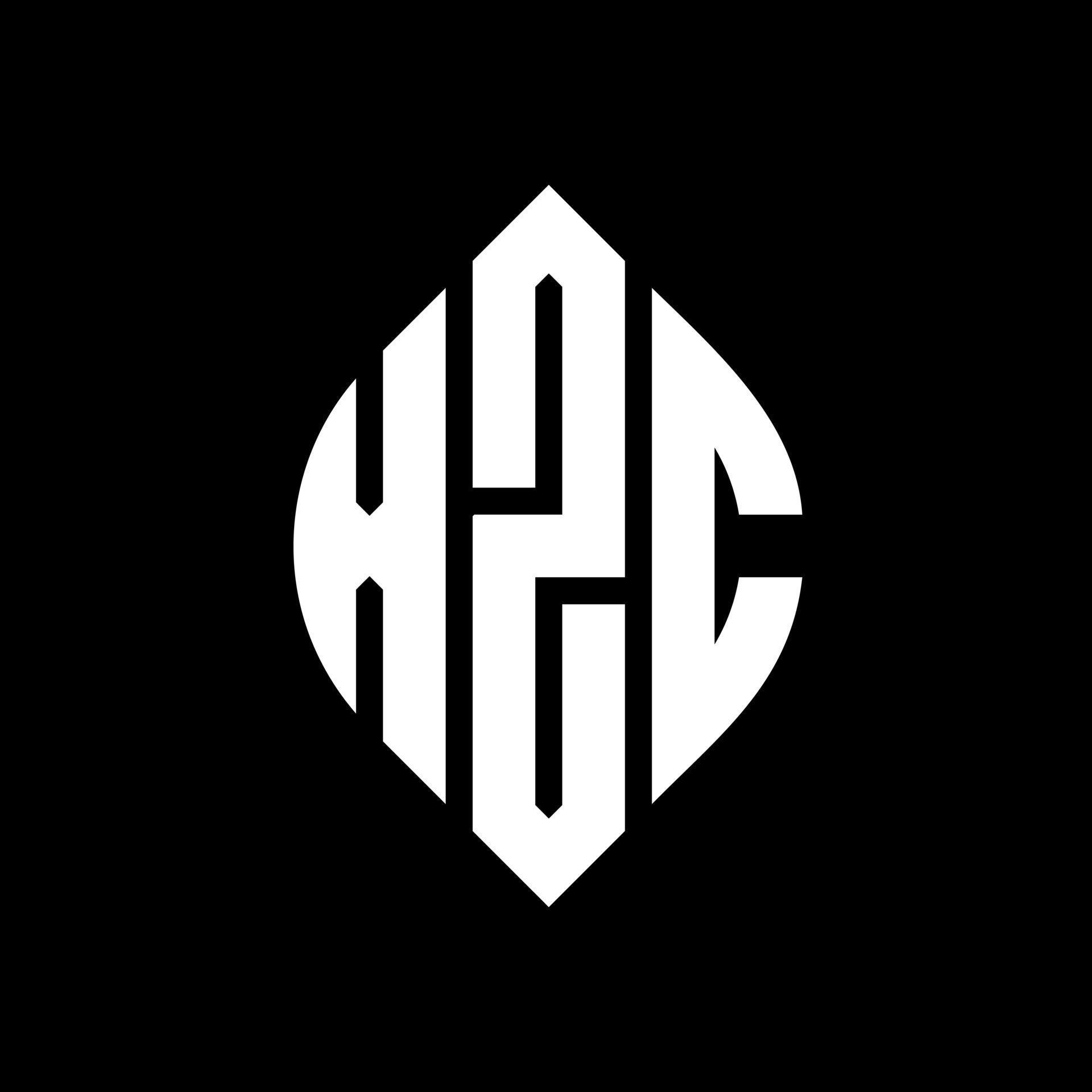 XZC circle letter logo design with circle and ellipse shape. XZC ellipse letters with ...