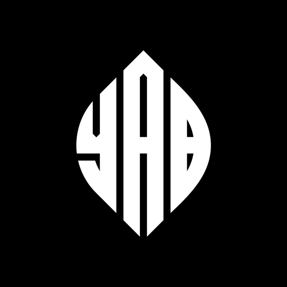 diseño de logotipo de letra de círculo yab con forma de círculo y elipse. yab letras elipses con ...