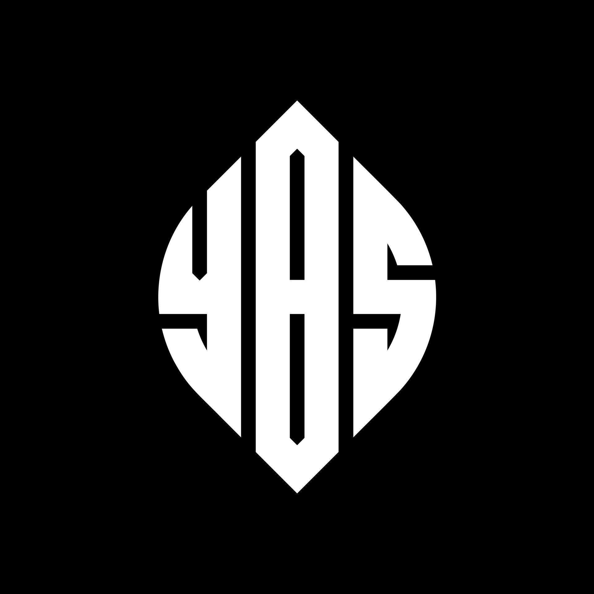 YBS circle letter logo design with circle and ellipse shape. YBS ellipse letters with ...