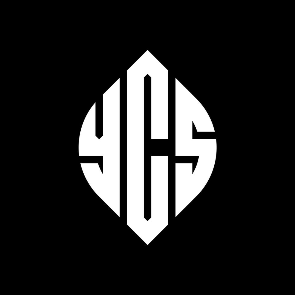 diseño de logotipo de letra circular ycs con forma de círculo y elipse. ycs letras elipses con ...