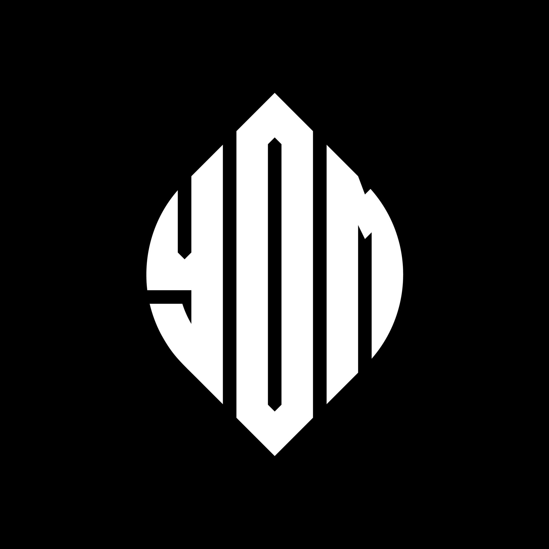 diseño de logotipo de letra de círculo ydm con forma de círculo y elipse. letras de elipse ydm ...