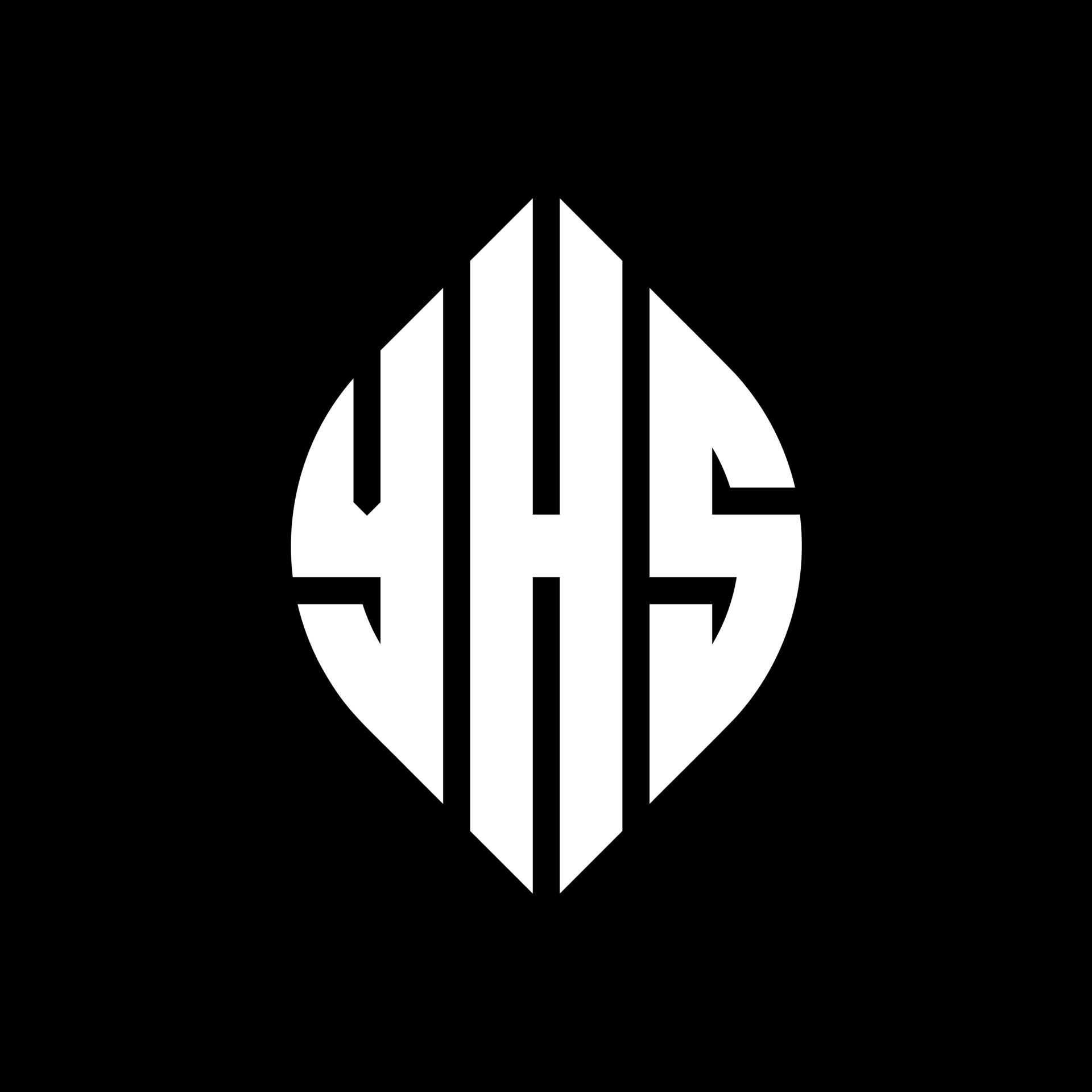 diseño de logotipo de letra de círculo yhs con forma de círculo y elipse. yhs letras elipses con ...