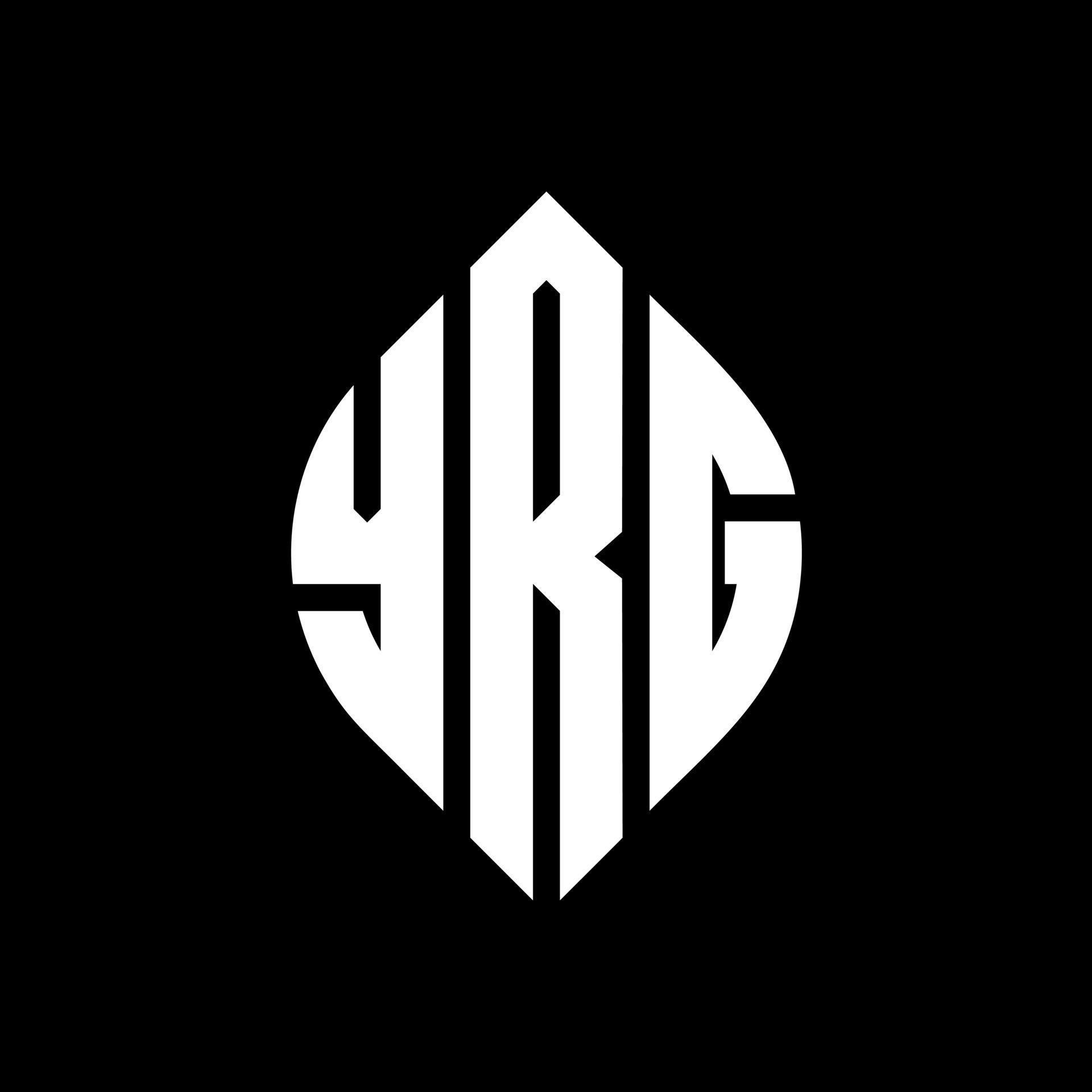 diseño de logotipo de letra de círculo yrg con forma de círculo y elipse. yrg elipse letras con ...