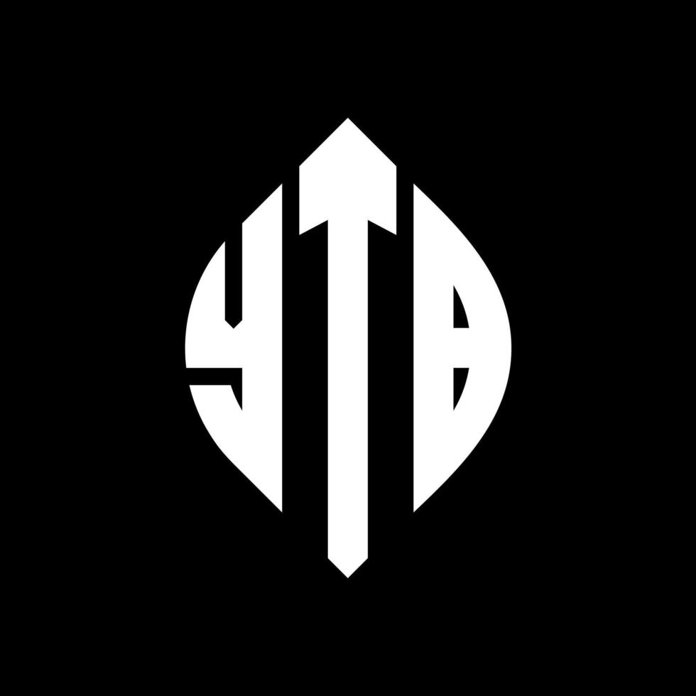 diseño de logotipo de letra circular ytb con forma de círculo y elipse ...
