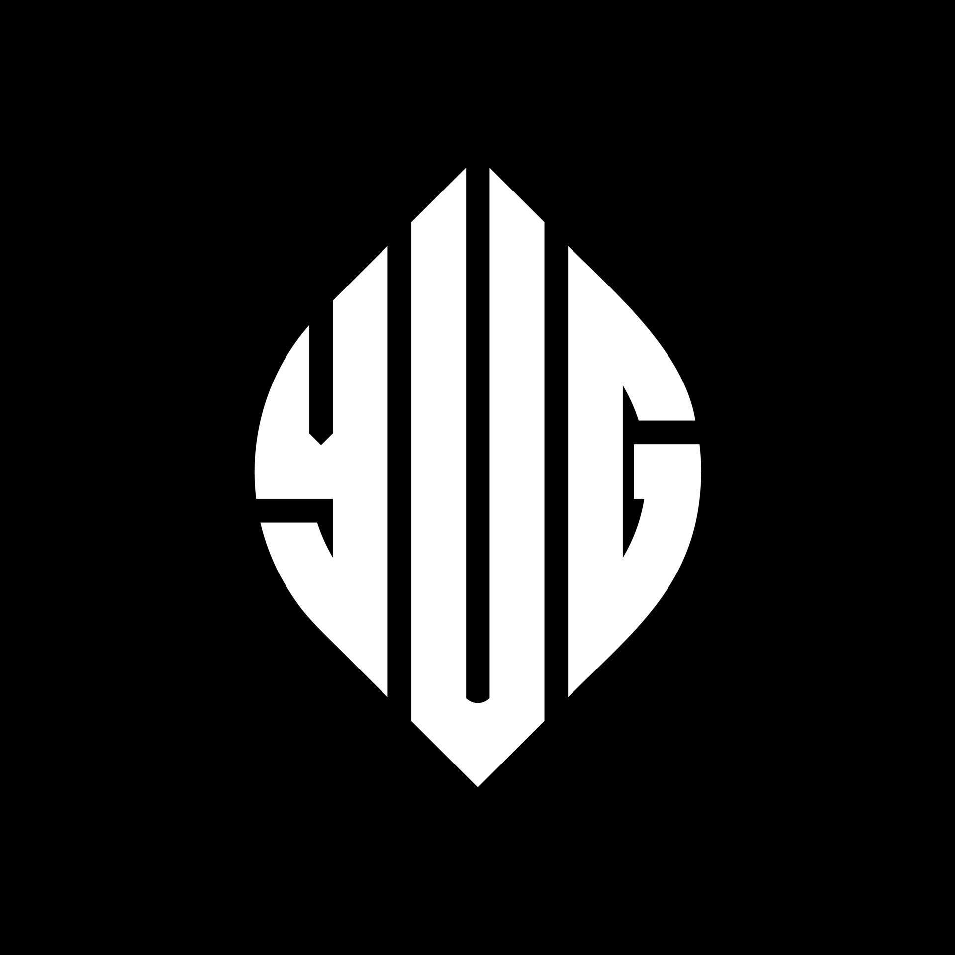 YUG circle letter logo design with circle and ellipse shape. YUG ...