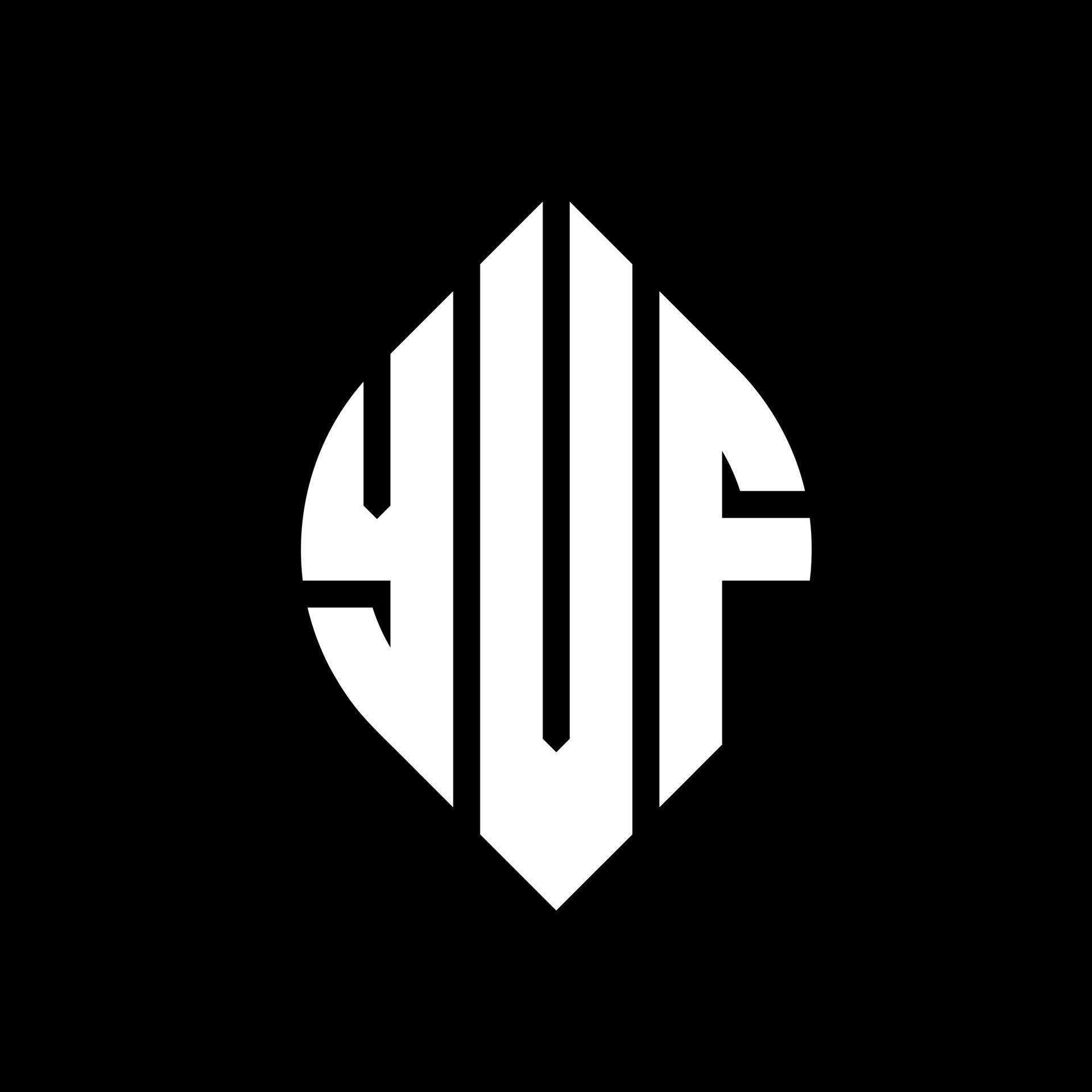 YVF circle letter logo design with circle and ellipse shape. YVF ellipse letters with ...