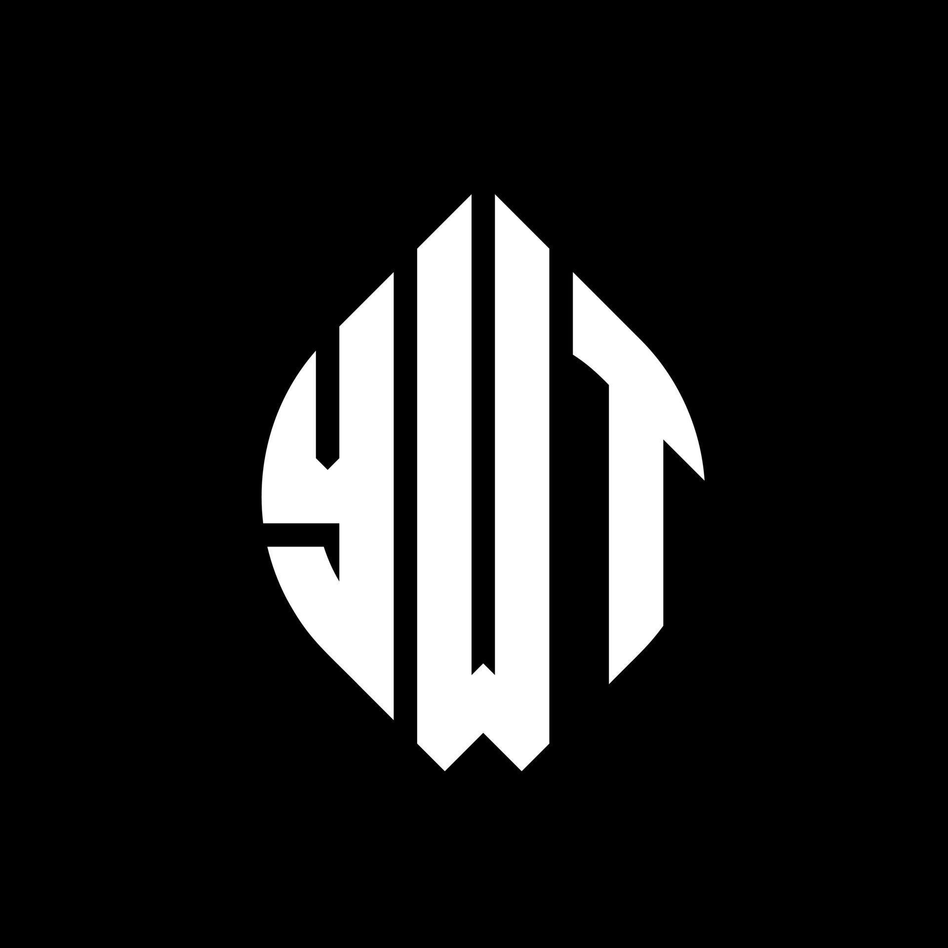 YWT circle letter logo design with circle and ellipse shape. YWT ellipse letters with ...