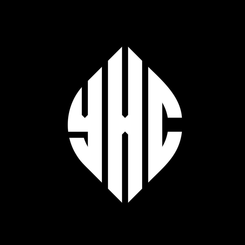 diseño de logotipo de letra circular yxc con forma de círculo y elipse. yxc letras elipses con ...
