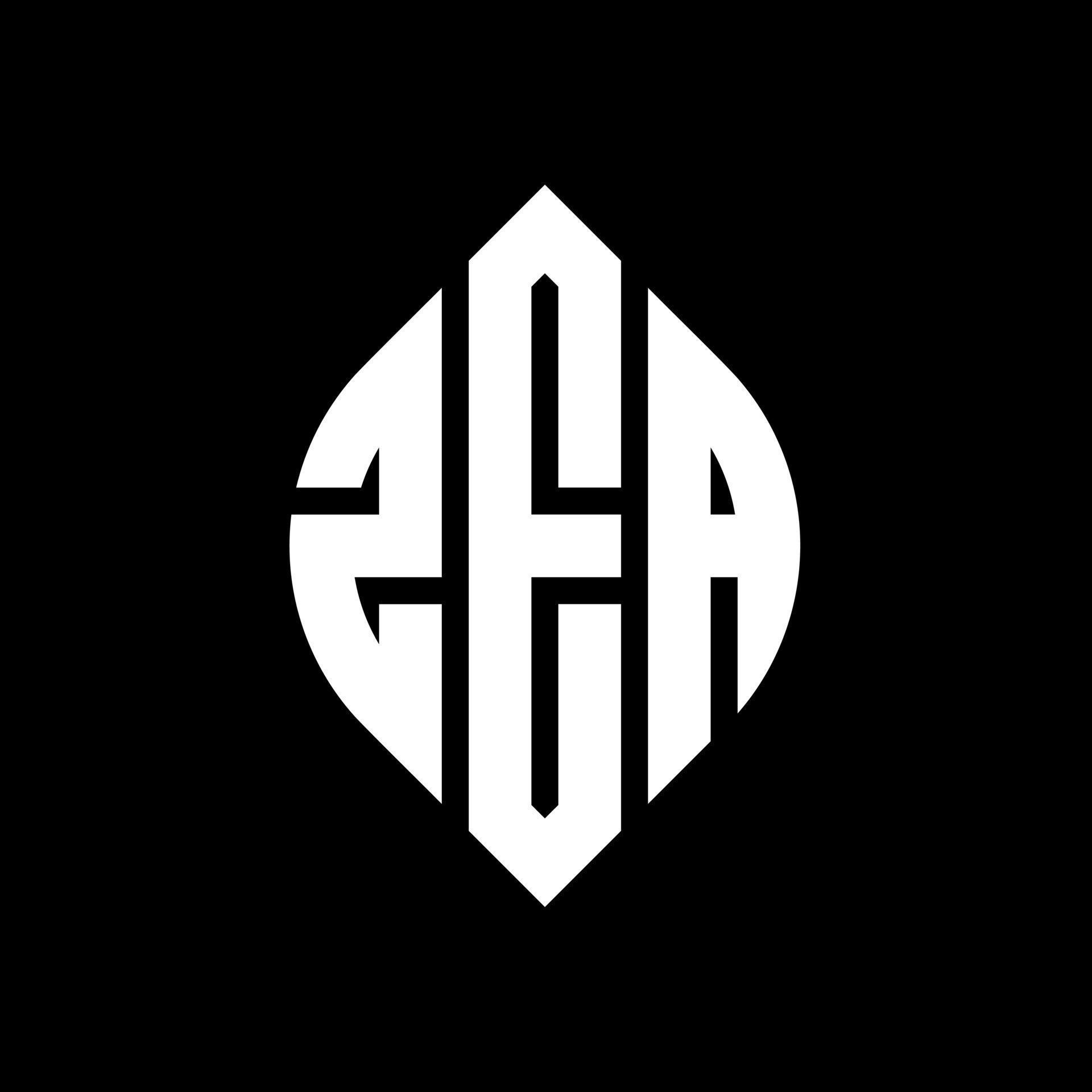 diseño de logotipo de letra circular zea con forma de círculo y elipse. letras elipses zea con ...