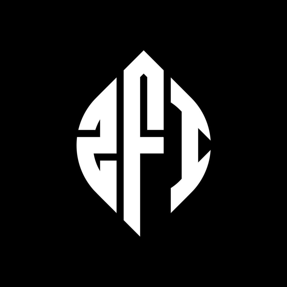 diseño de logotipo de letra de círculo zfi con forma de círculo y elipse. letras de elipse zfi ...