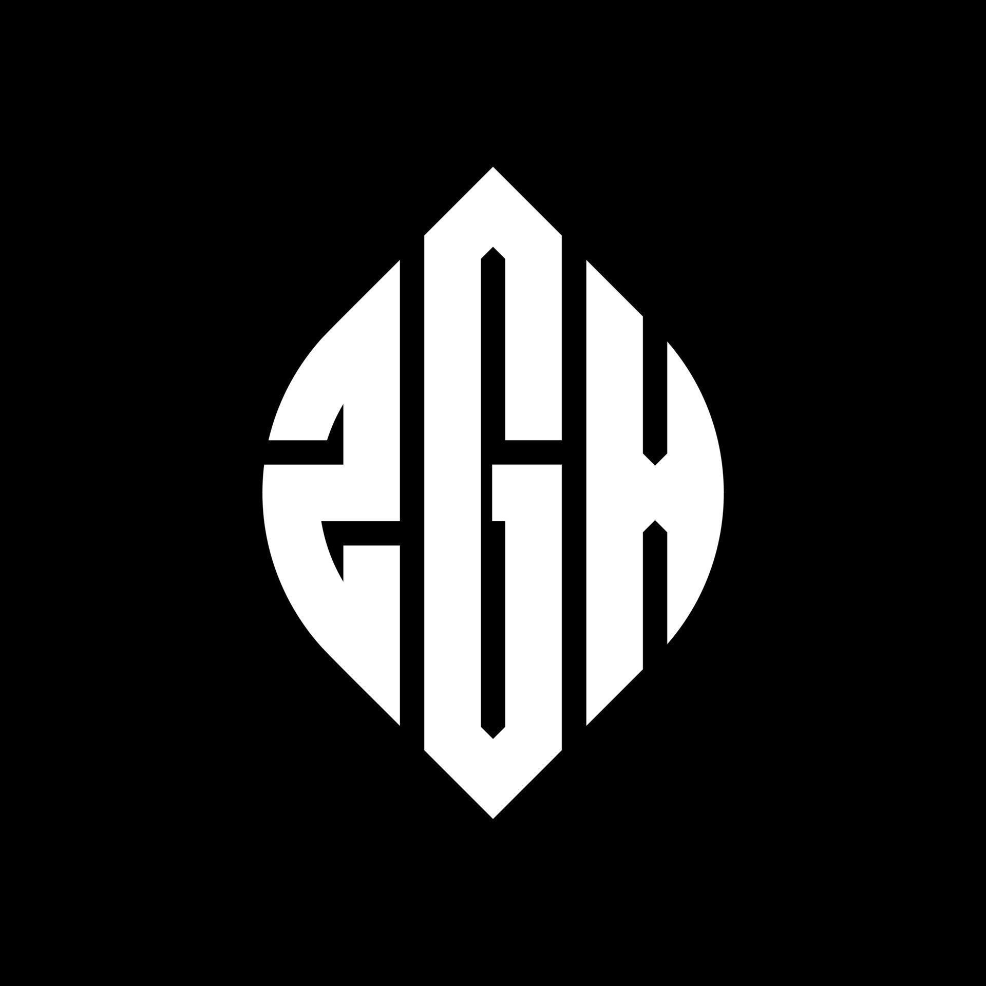 ZGX circle letter logo design with circle and ellipse shape. ZGX ellipse letters with ...