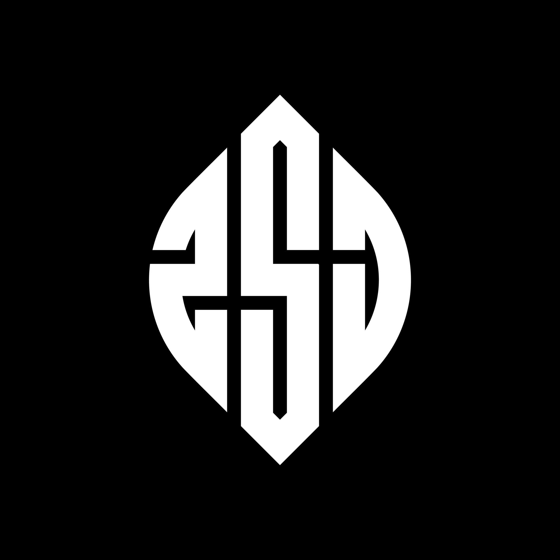 Diseño De Logotipo De Letra Circular Zsj Con Forma De Círculo Y Elipse