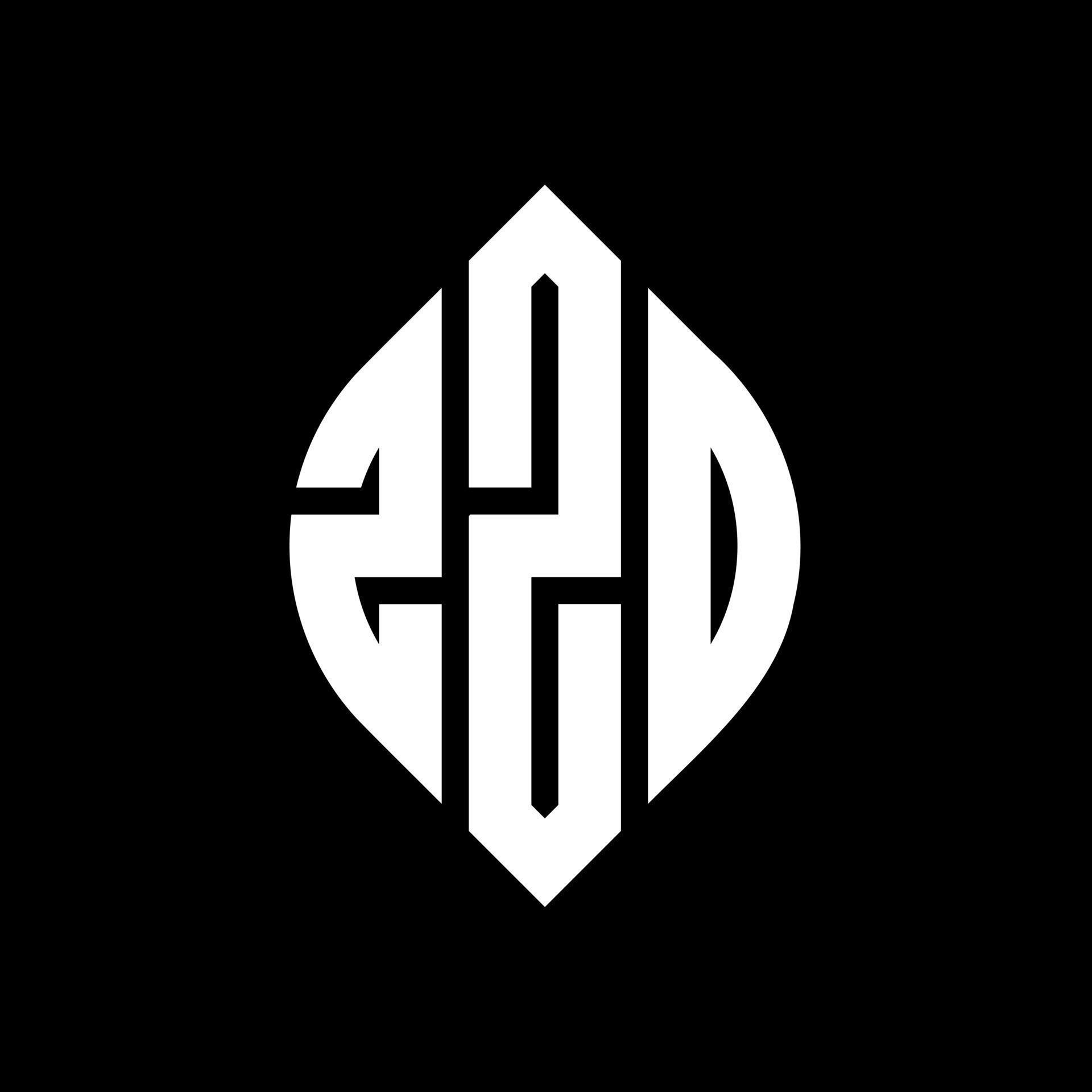 ZZD circle letter logo design with circle and ellipse shape. ZZD ...
