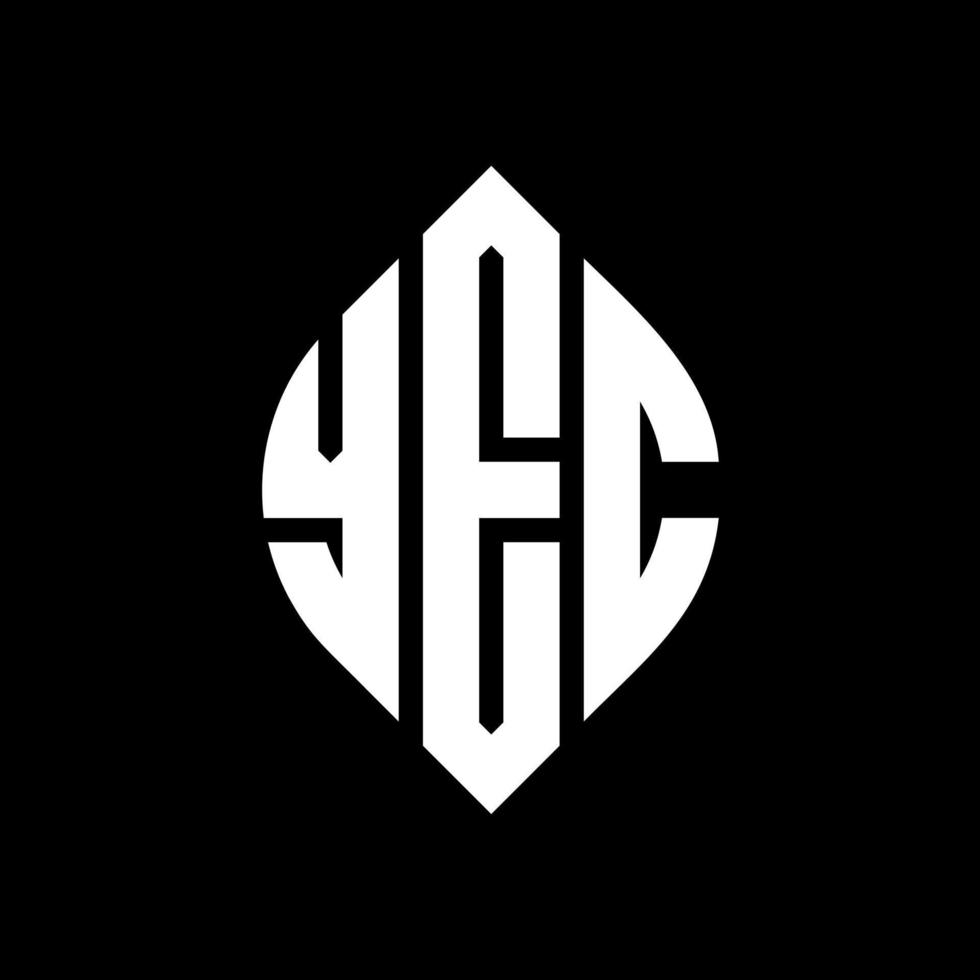 YEC circle letter logo design with circle and ellipse shape. YEC ellipse letters with ...