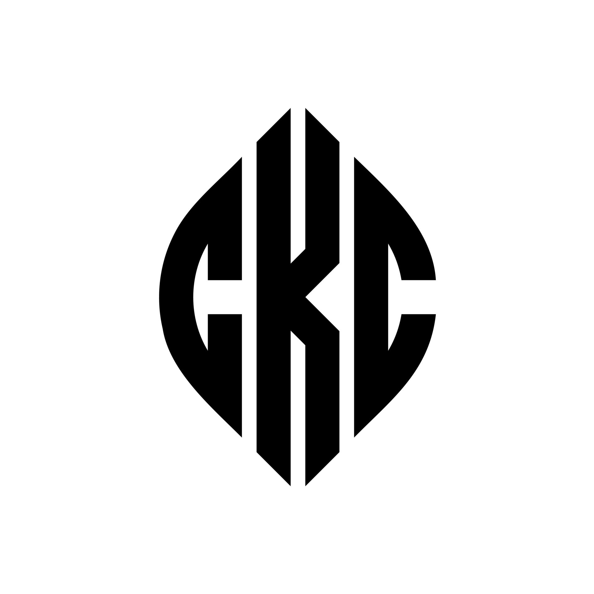 Diseño de logotipo de letra de círculo ckc con forma de círculo y elipse. letras de elipse ckc ...