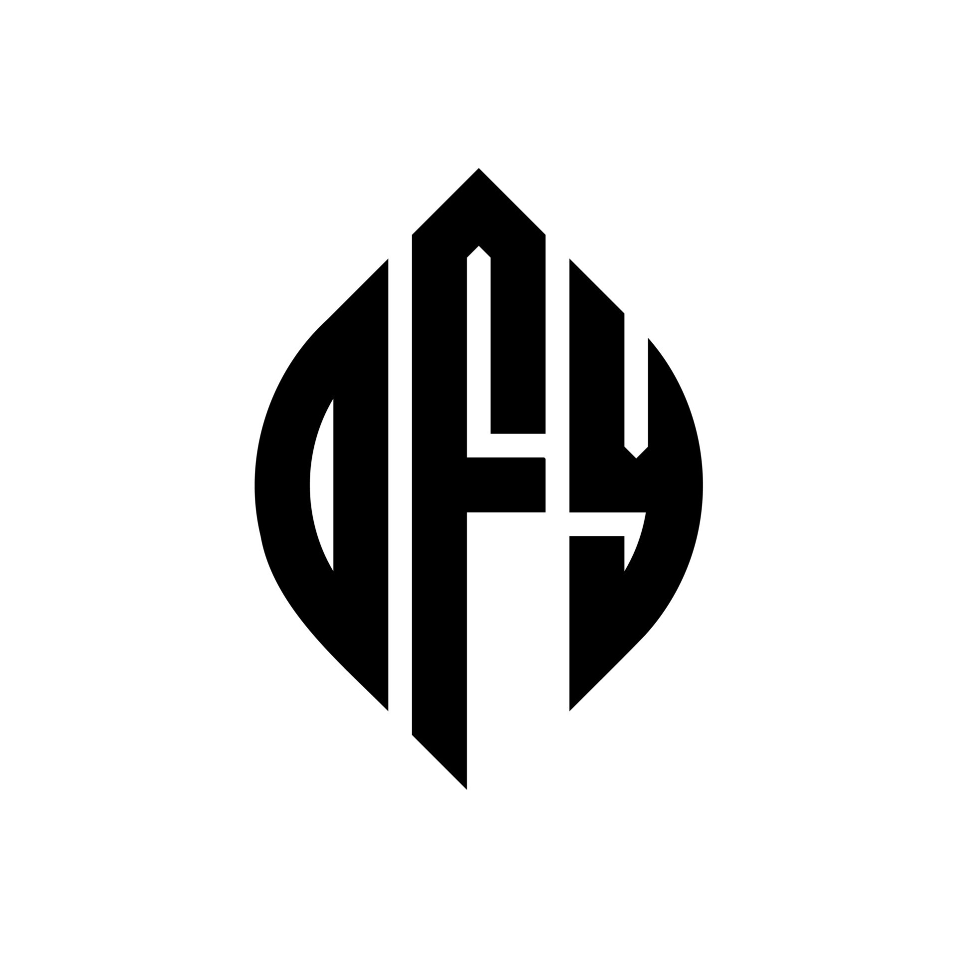 diseño de logotipo de letra de círculo dfy con forma de círculo y elipse. dfy letras elipses con ...