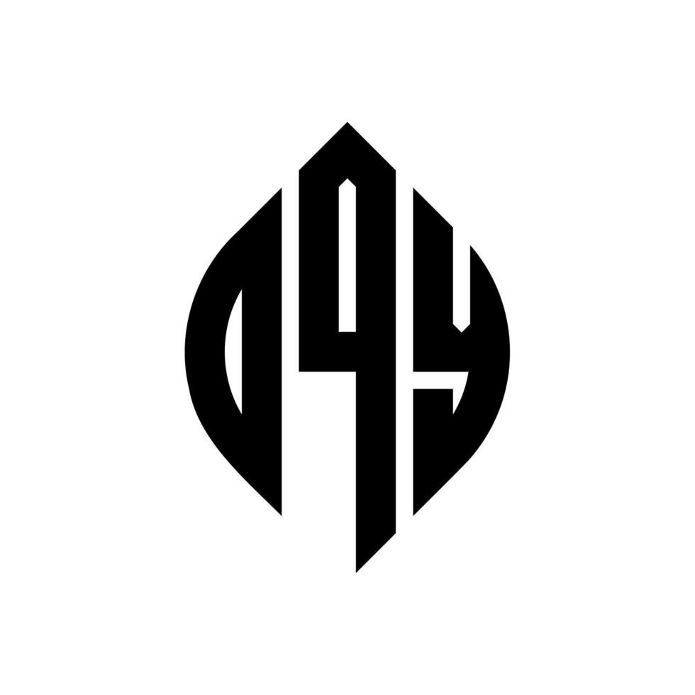 DQY circle letter logo design with circle and ellipse shape. DQY ellipse letters with ...