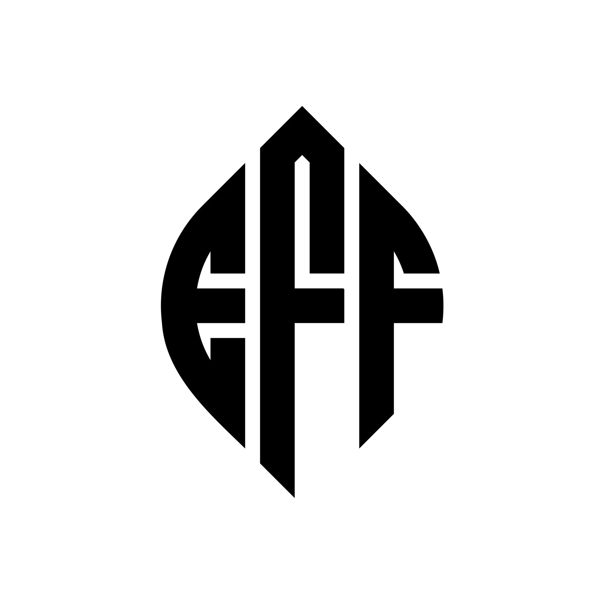 diseño de logotipo de letra de círculo eff con forma de círculo y elipse. eff letras elipses con ...