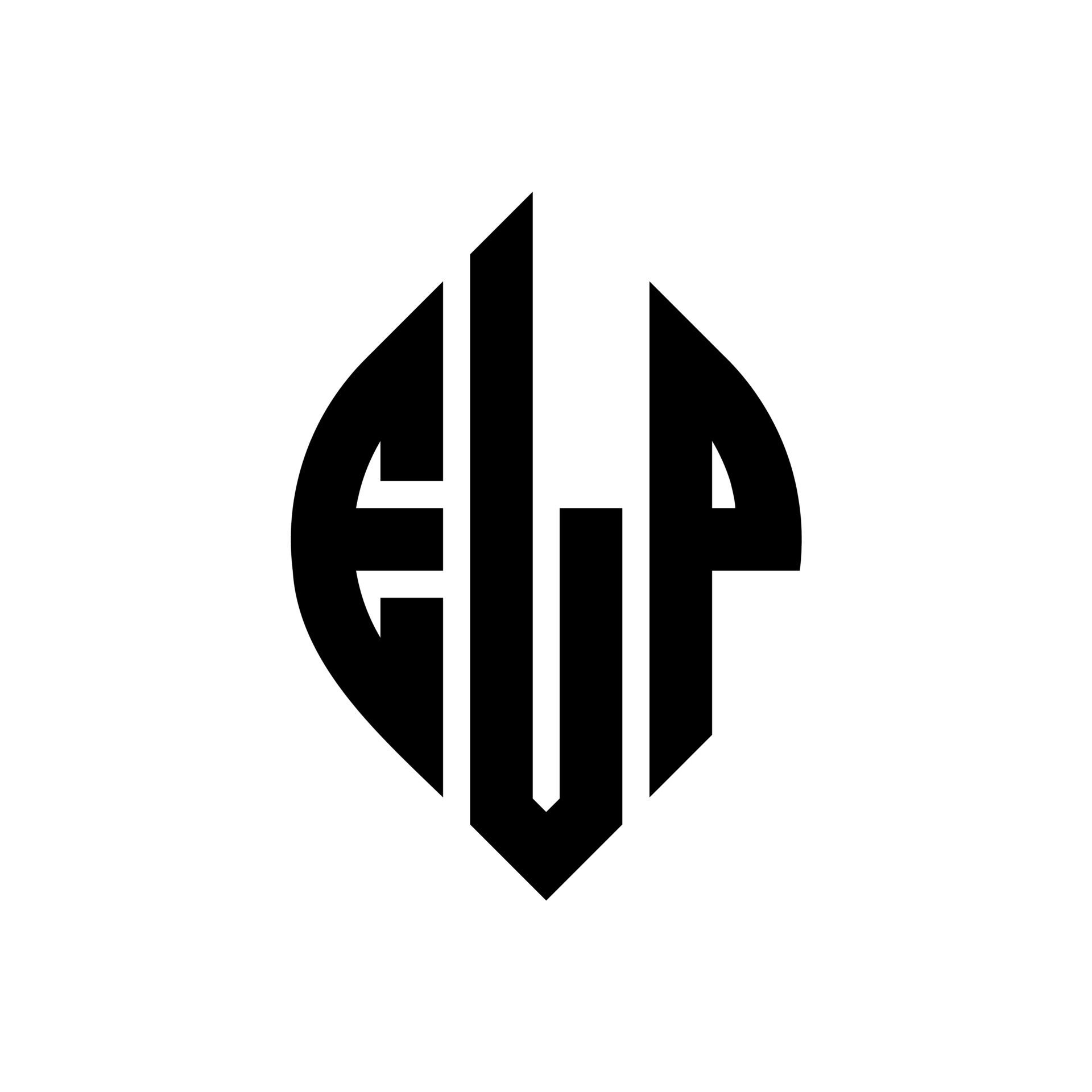 diseño de logotipo de letra de círculo elp con forma de círculo y elipse. elp elipse letras con ...