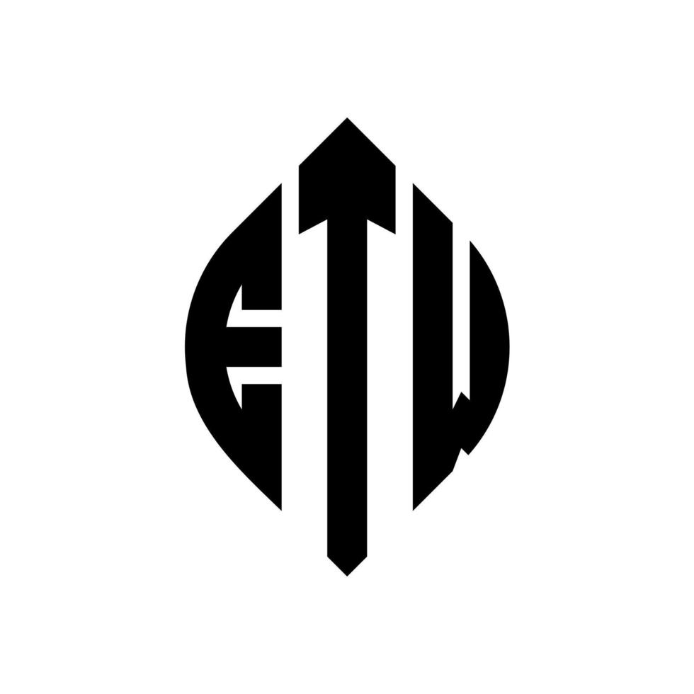 diseño de logotipo de letra de círculo etw con forma de círculo y elipse. etw letras elipses con ...