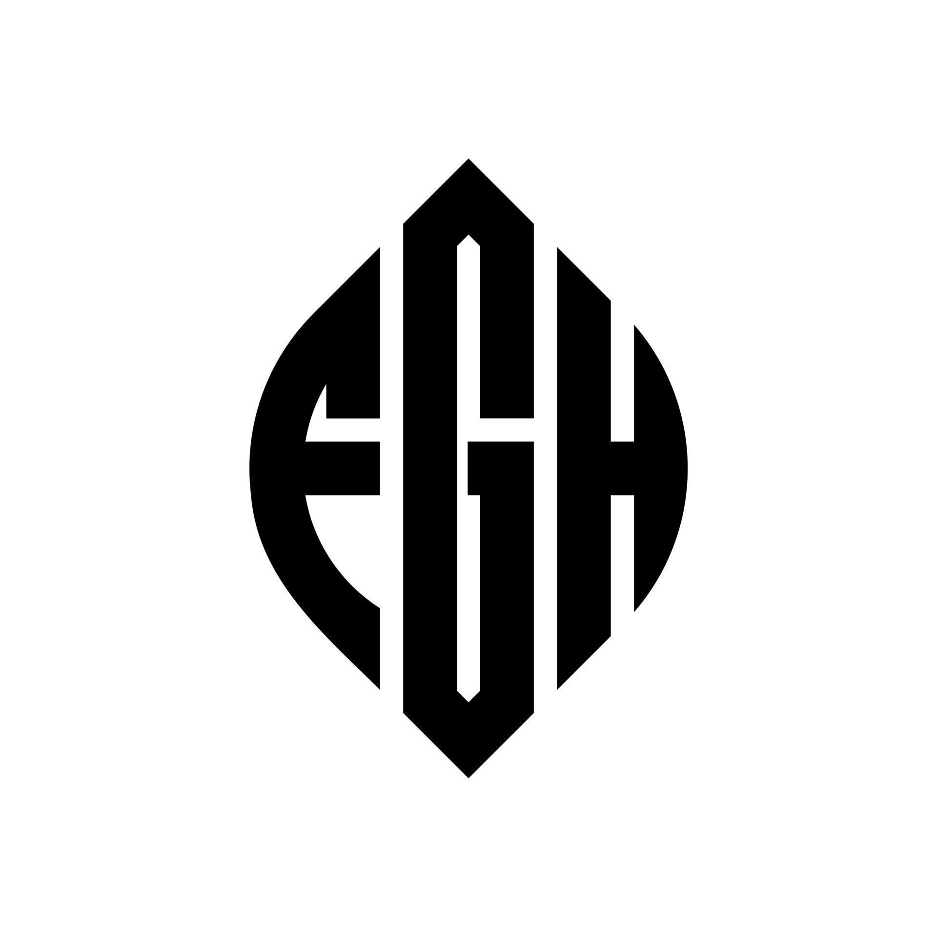 diseño de logotipo de letra de círculo fgh con forma de círculo y elipse. fgh letras elipses con ...