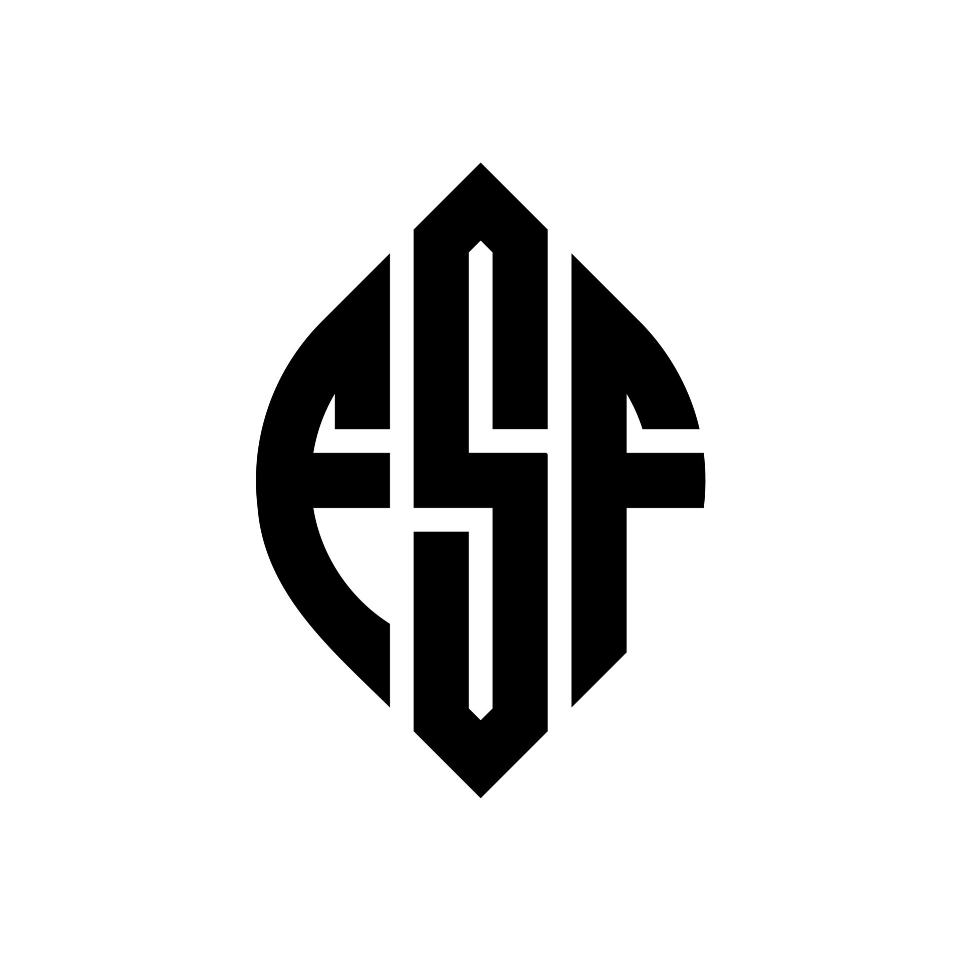 diseño de logotipo de letra de círculo fsf con forma de círculo y elipse. fsf letras elipses con ...