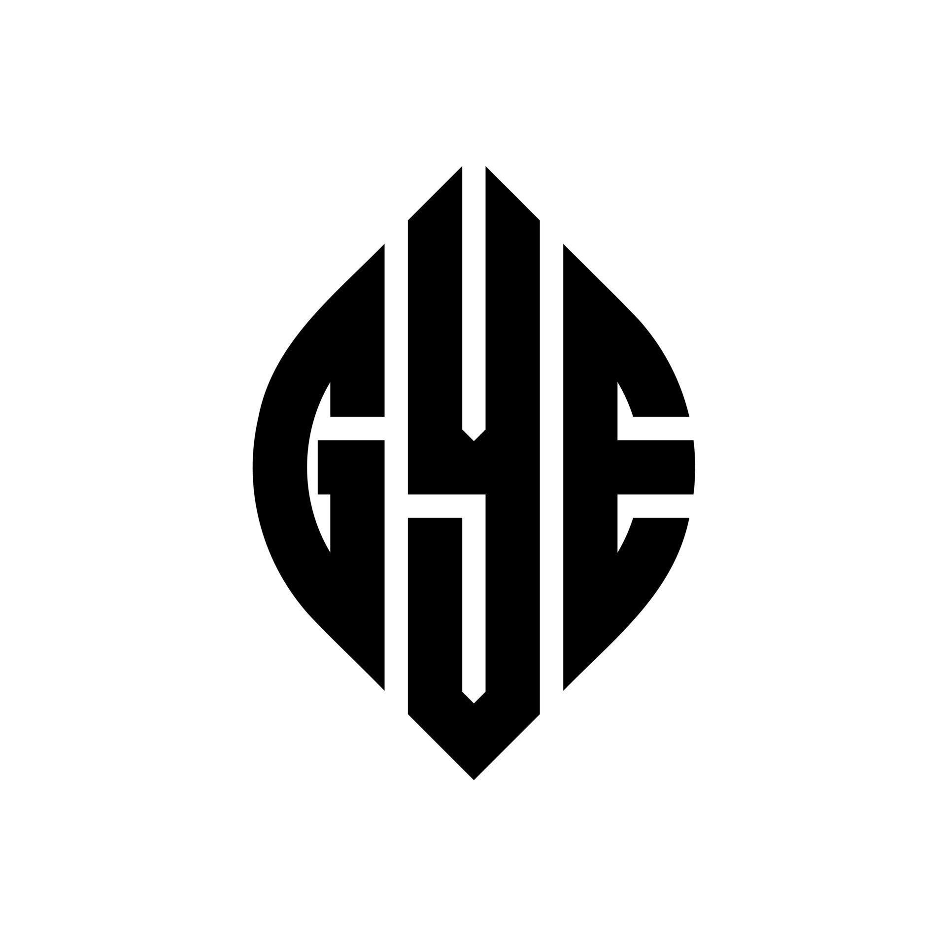 GXE circle letter logo design with circle and ellipse shape. GXE ellipse letters with ...