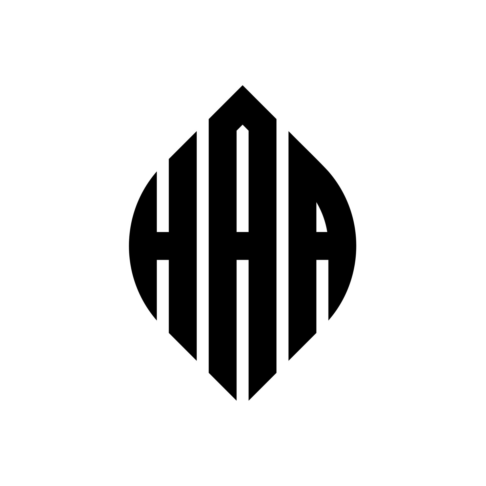 diseño de logotipo de letra de círculo haa con forma de círculo y elipse. haa letras elipses con ...