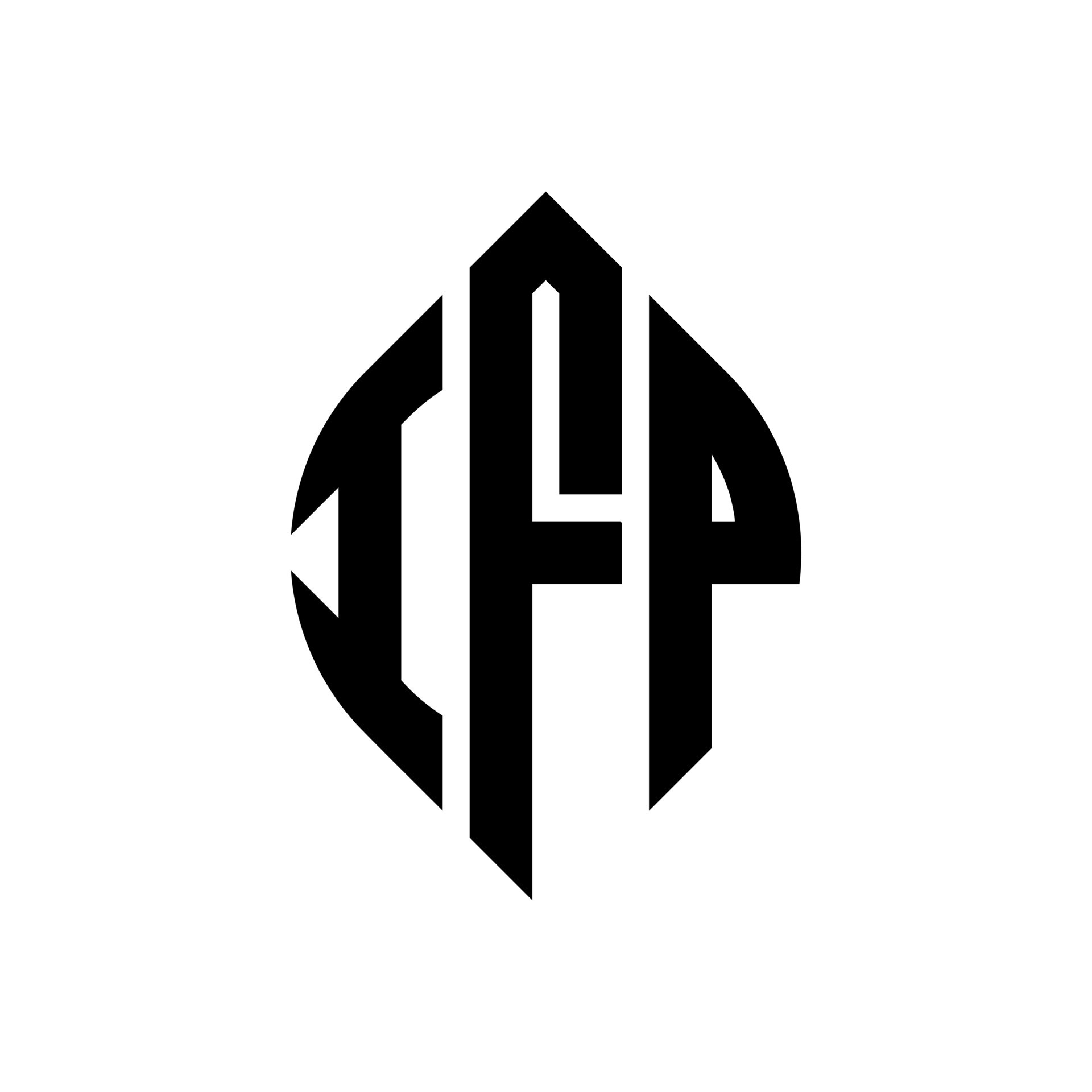 diseño de logotipo de letra de círculo ifp con forma de círculo y elipse. Letras de elipse ifp ...