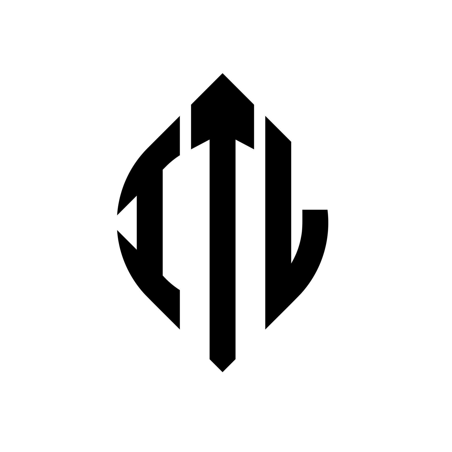 ITL circle letter logo design with circle and ellipse shape. ITL ...