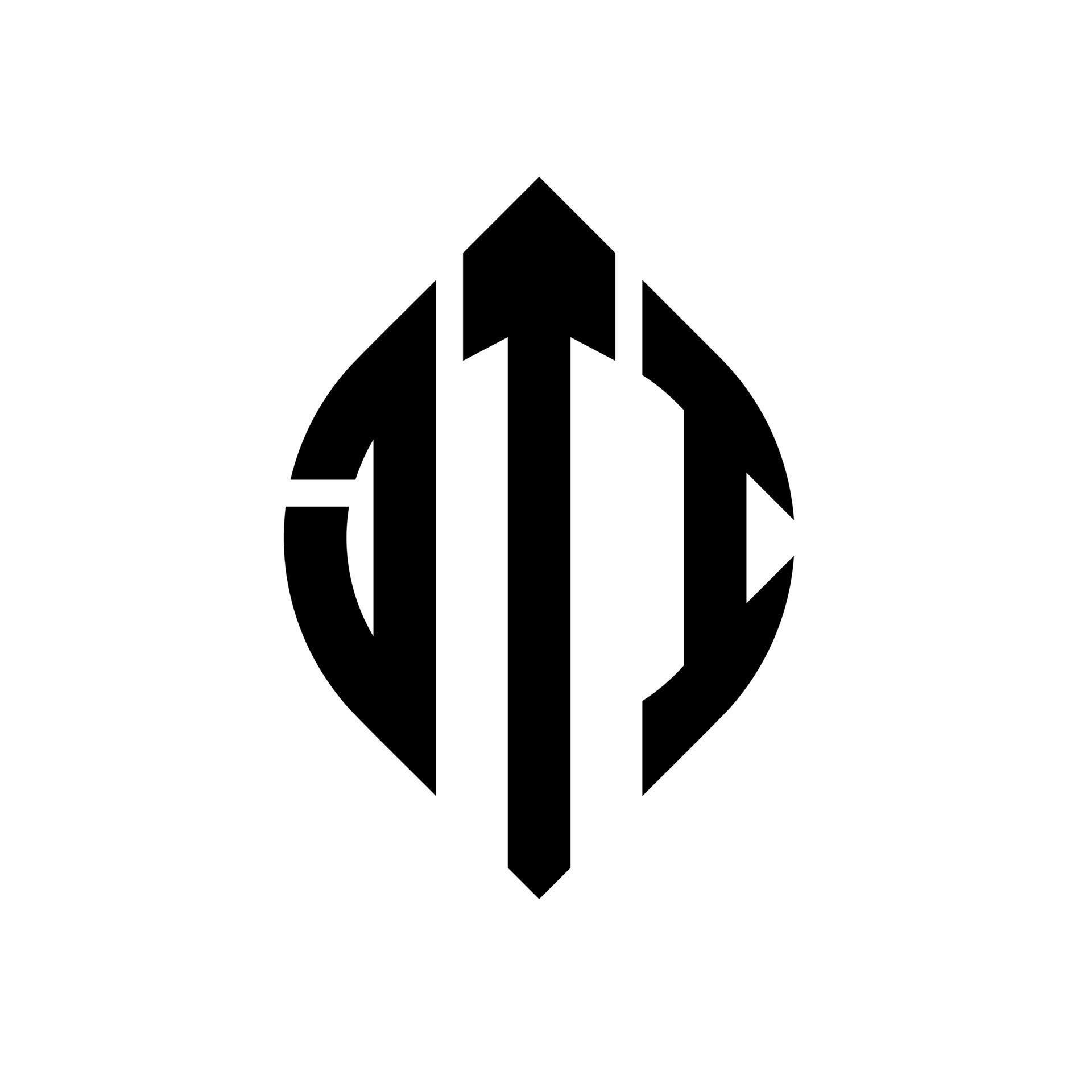 Jti Circle Letter Logo Design With Circle And Ellipse Shape Jti